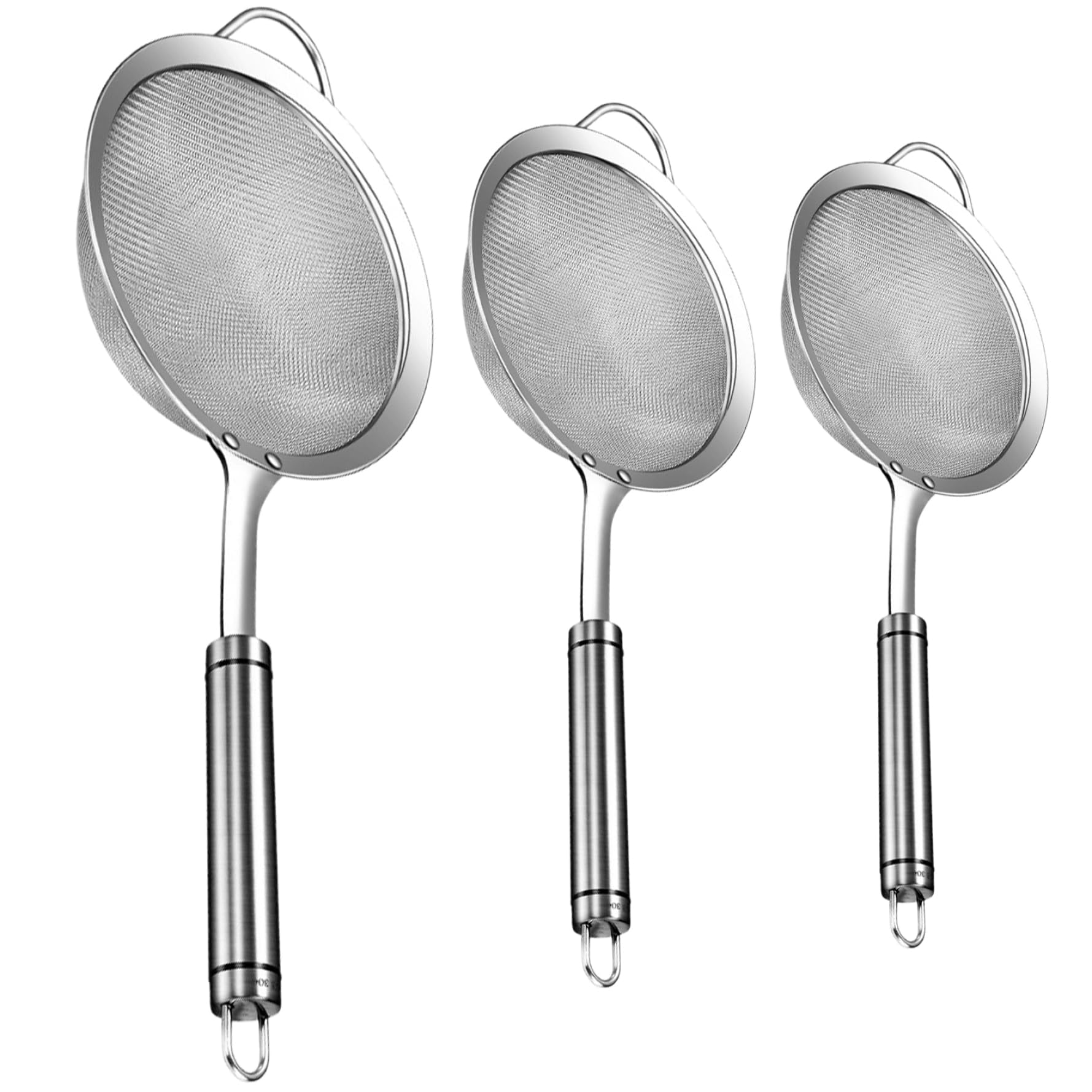 MATN Stainless Steel Fine Mesh Strainer Set - 3Pcs 4/5/6 Inch Sieves ...