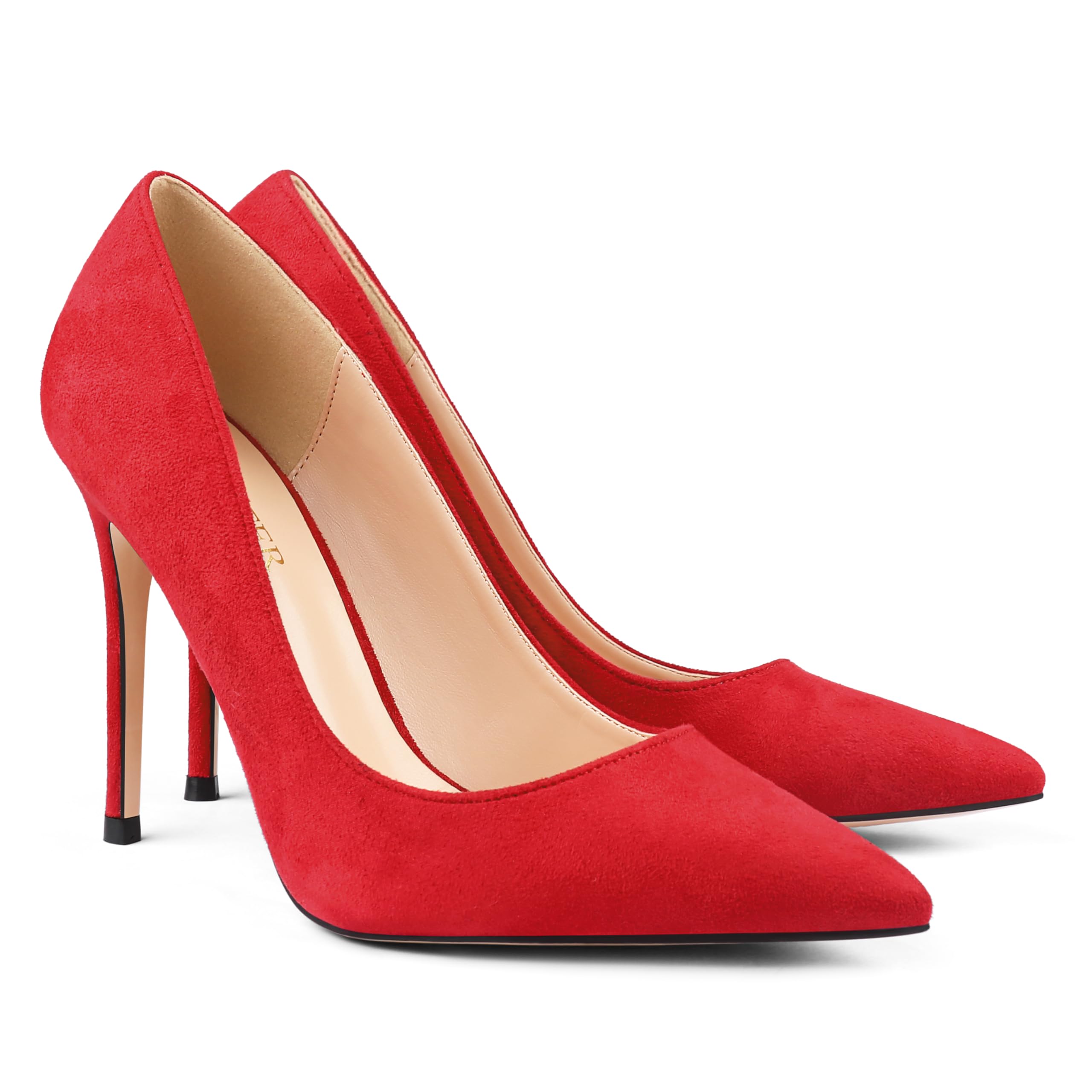 MATN Women's 4 Inch Pumps Pointy Toe Wedding Dress Shoes Slip on ...