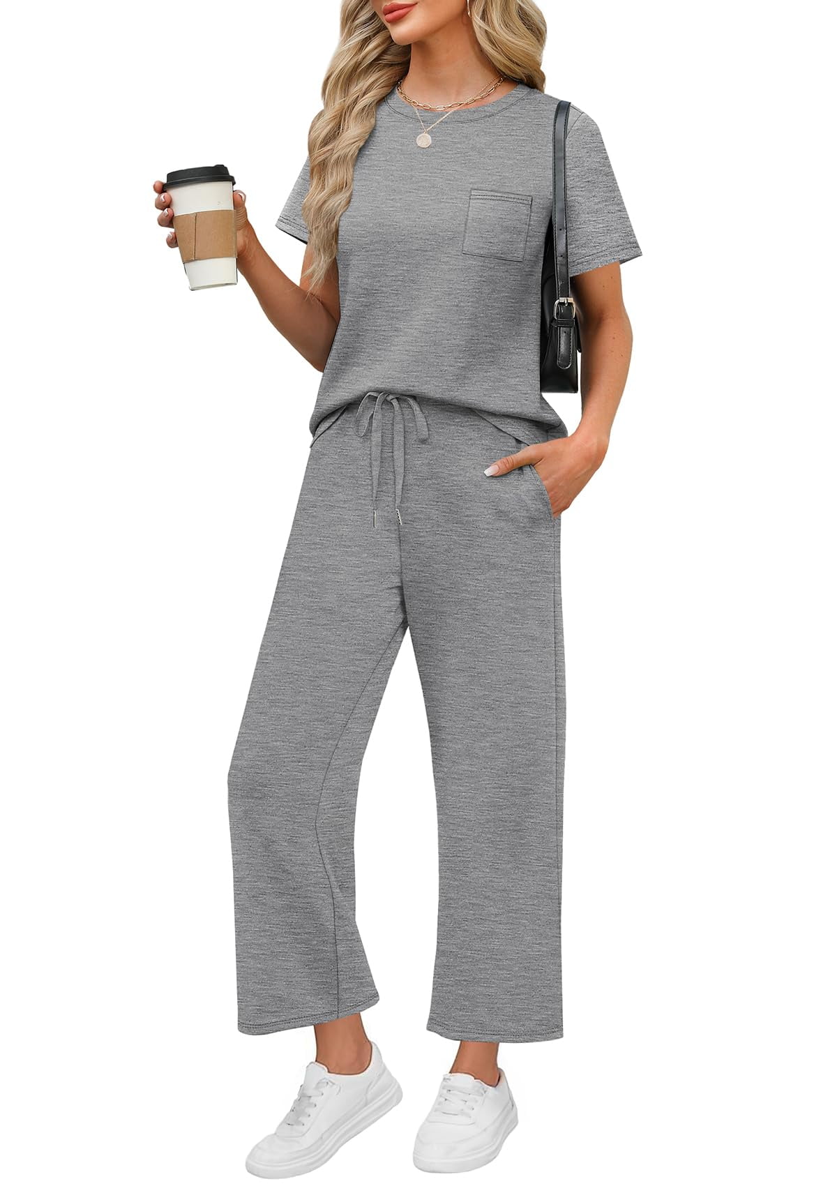 MATN Workout Sets for Women 2 Piece Short Sleeve Summer Cruise Business ...