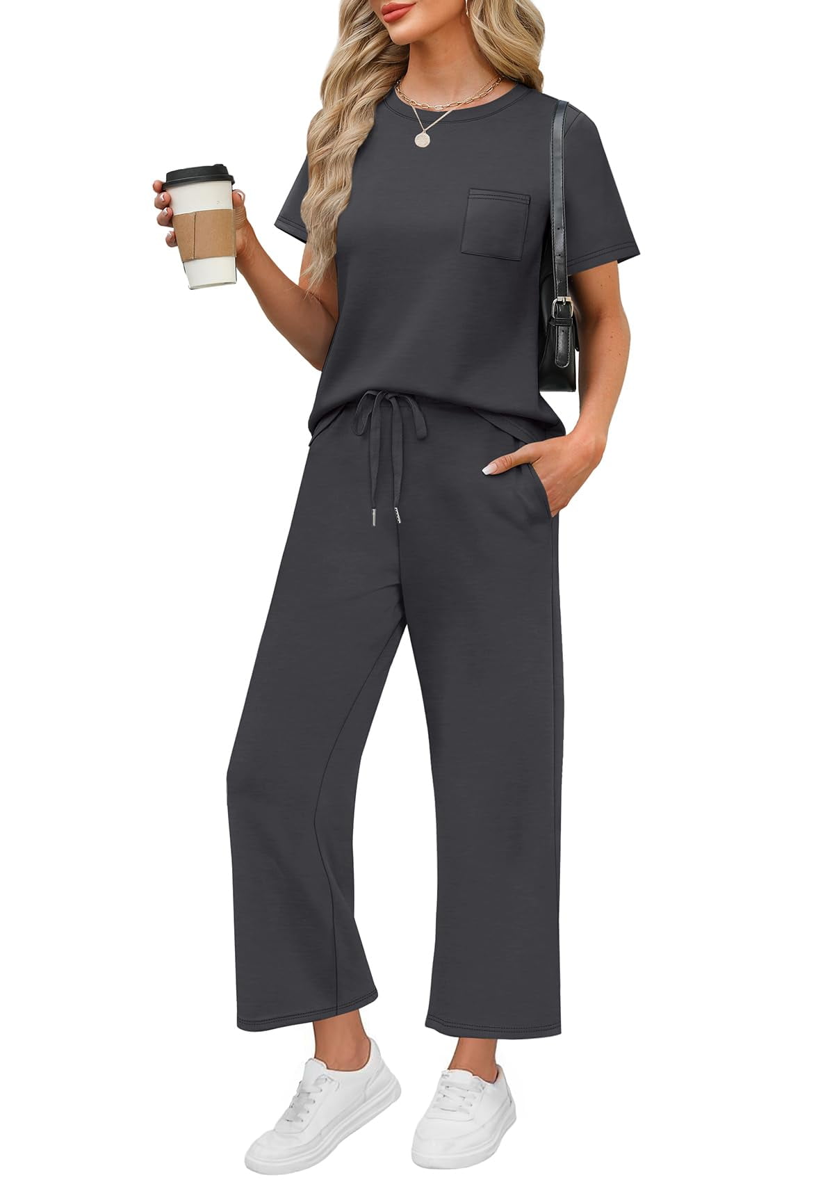 MATN Workout Sets for Women 2 Piece Short Sleeve Summer Cruise Business ...