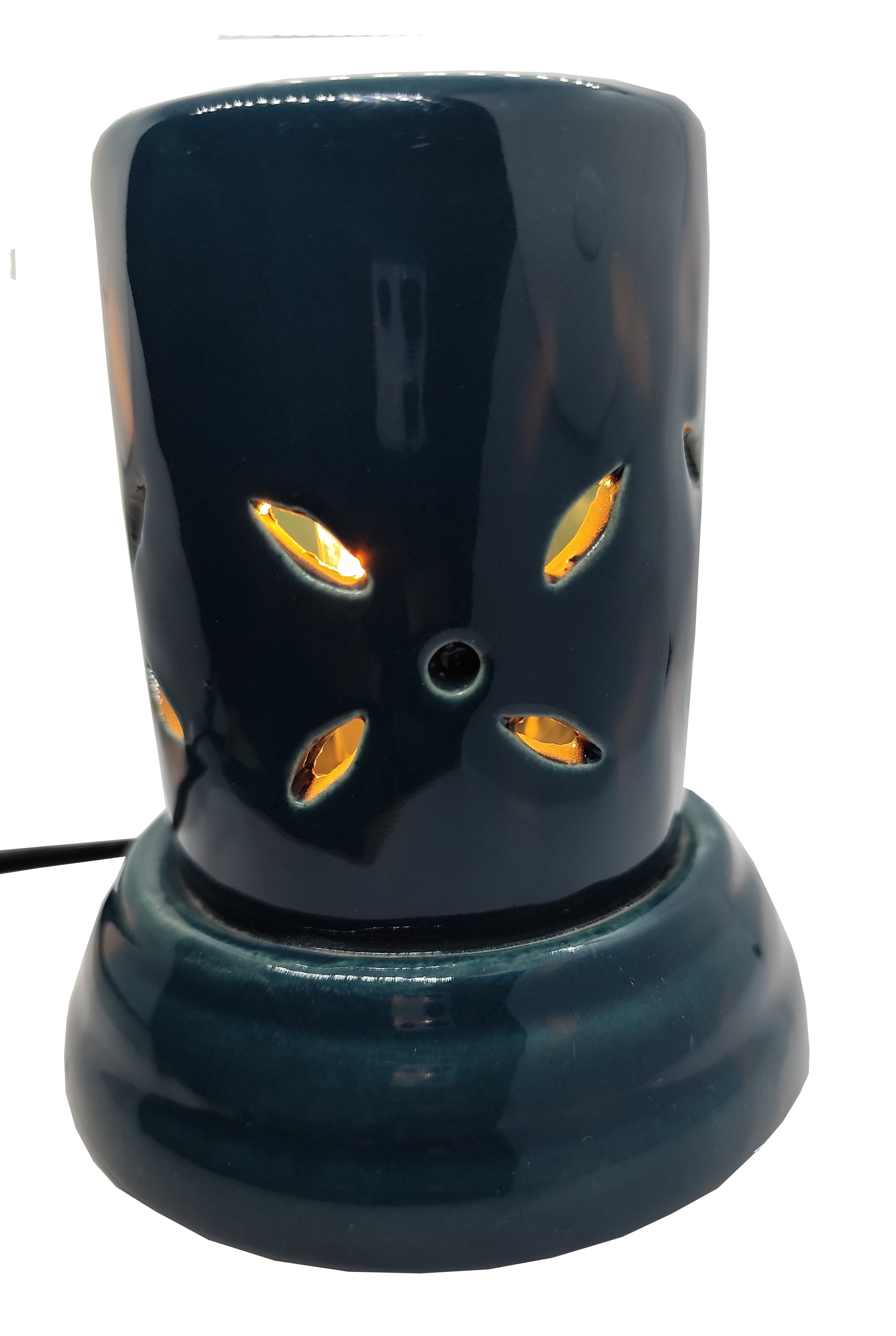 MATRBHUMI Flower Round Ceramic Electric Oil Burner, Aromatherapy ...