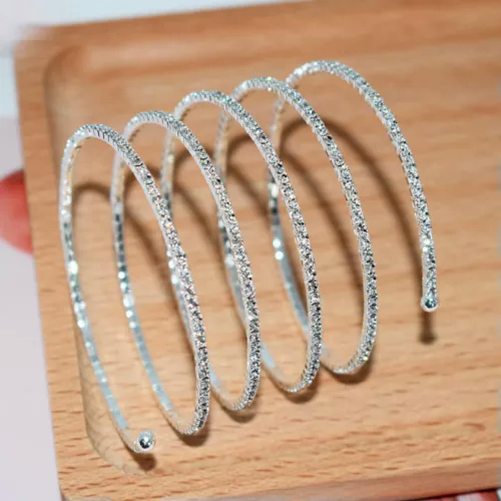 MATROOY 1 Pcs Costume Accessory Spiral Armband Rhinestone Swirl ...