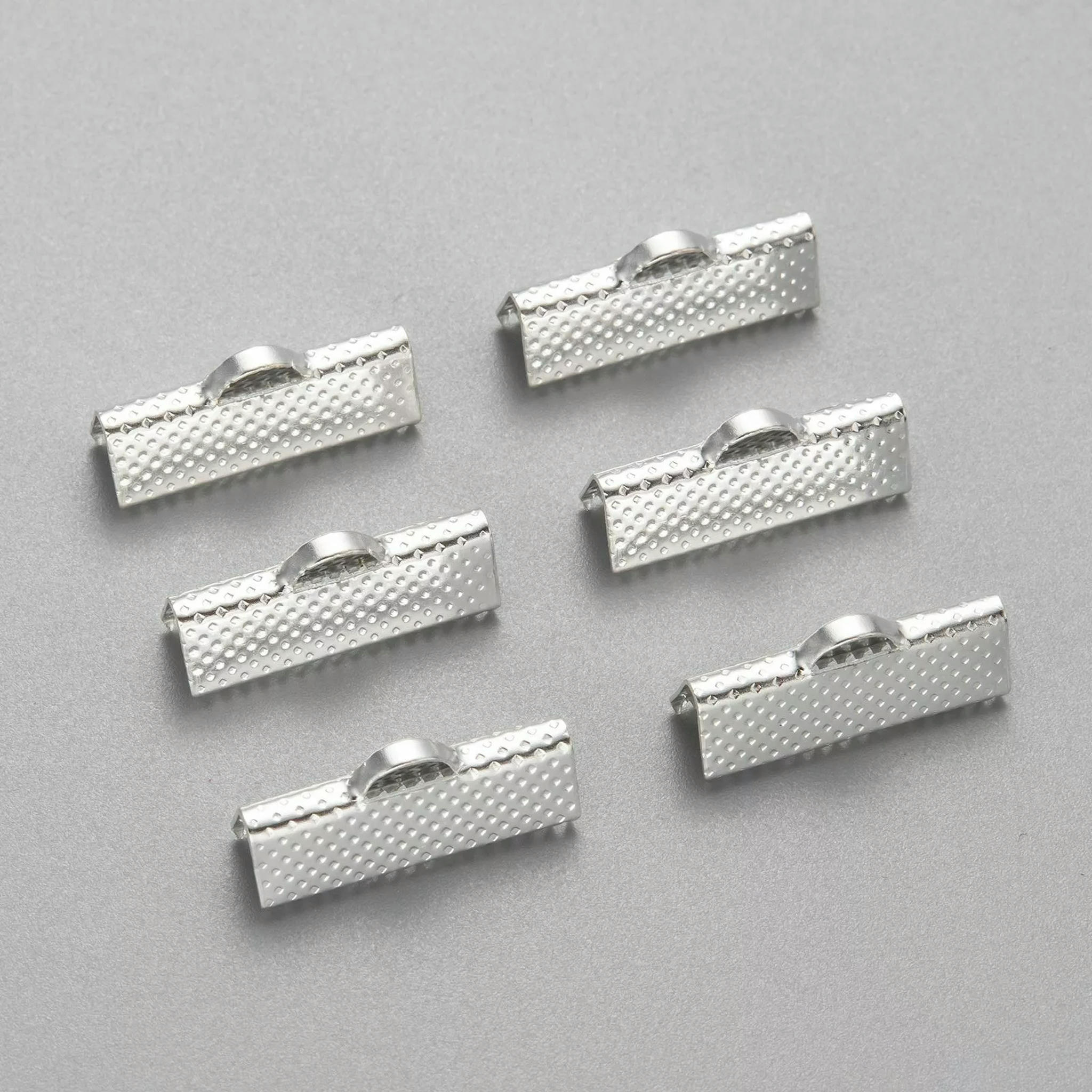 MATROOY 100x Iron Ribbon End Clamp Silver 20x8x5mm Cord Clip-clasp DIY ...