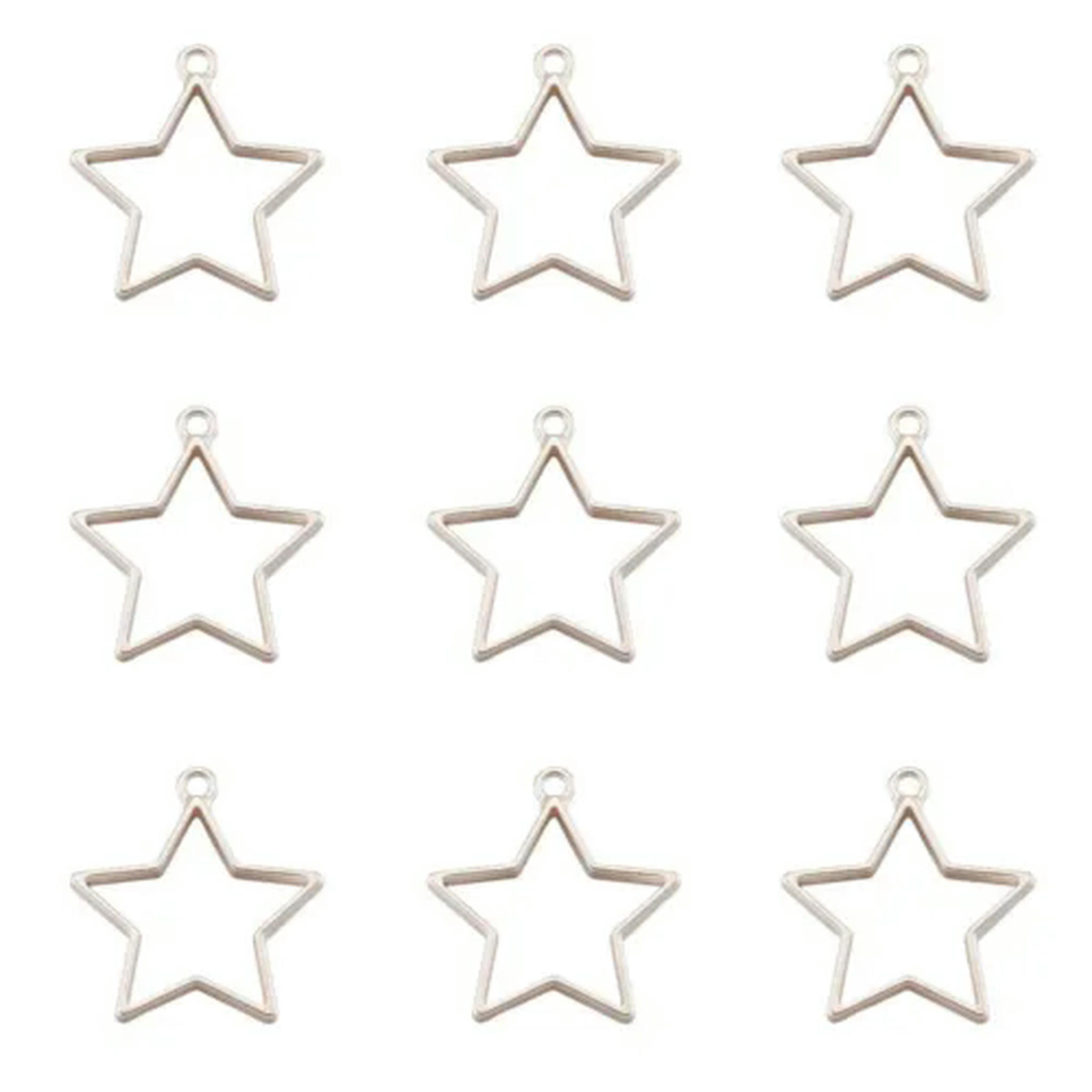 MATROOY 10X Rack Plating Open Back Bezel Pendants Hollow Charms Pressed ...