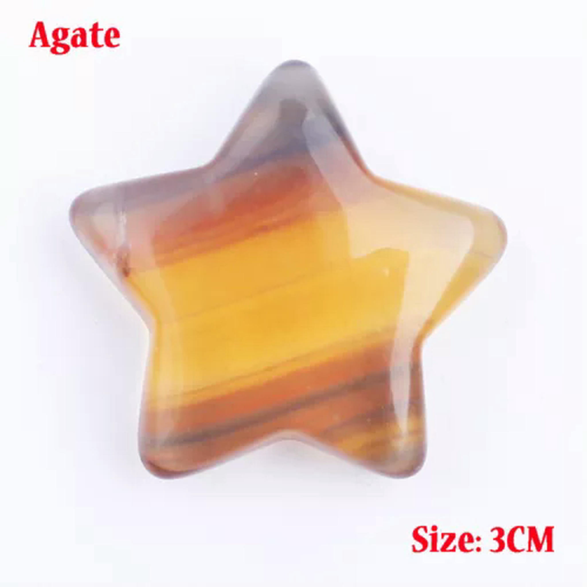 MATROOY 1PC 3cm Natural Quartz Crystal Five Pointed Star Hand Carved ...