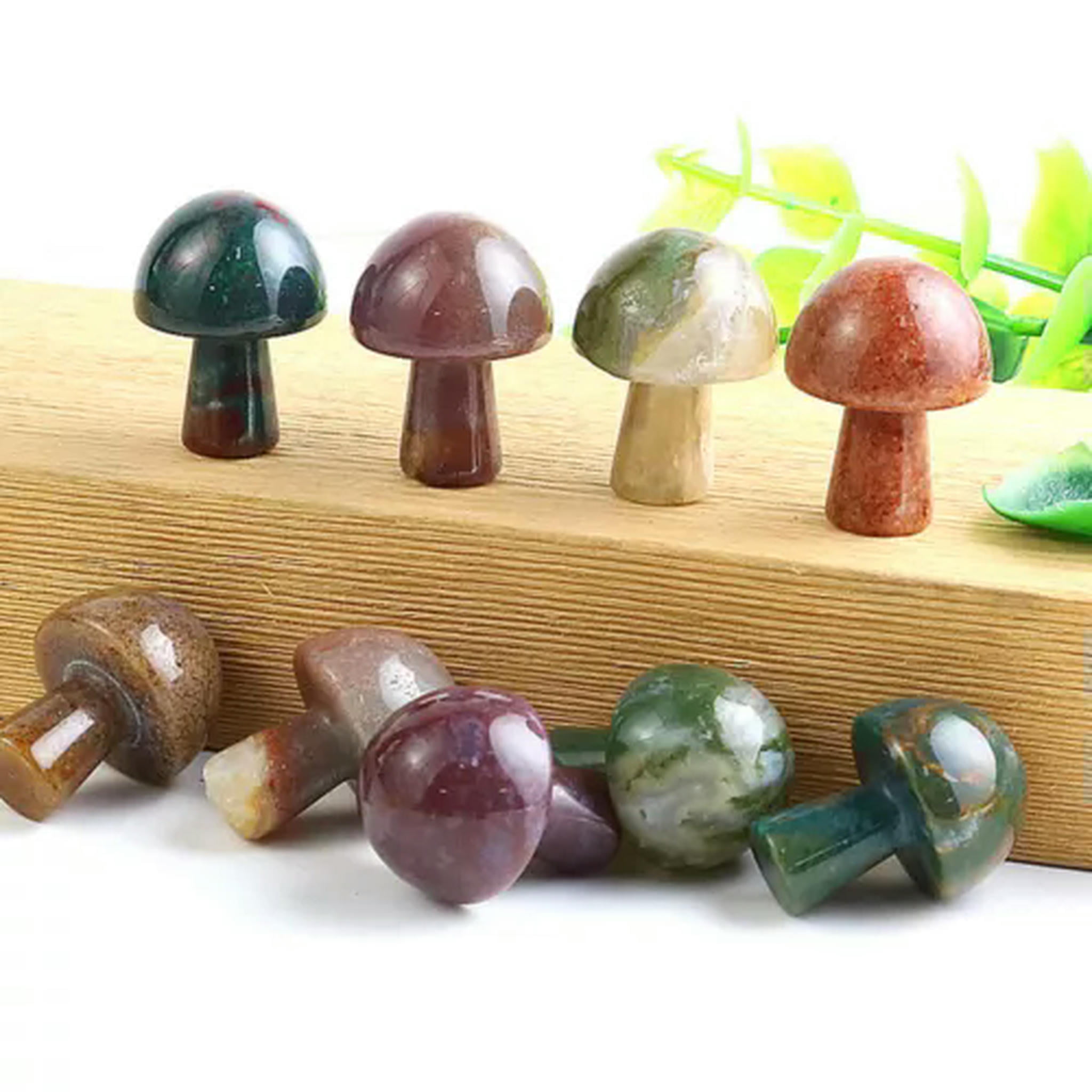 MATROOY 1PC Natural Quartz Crystal Mini Mushroom Carved Crystal ...