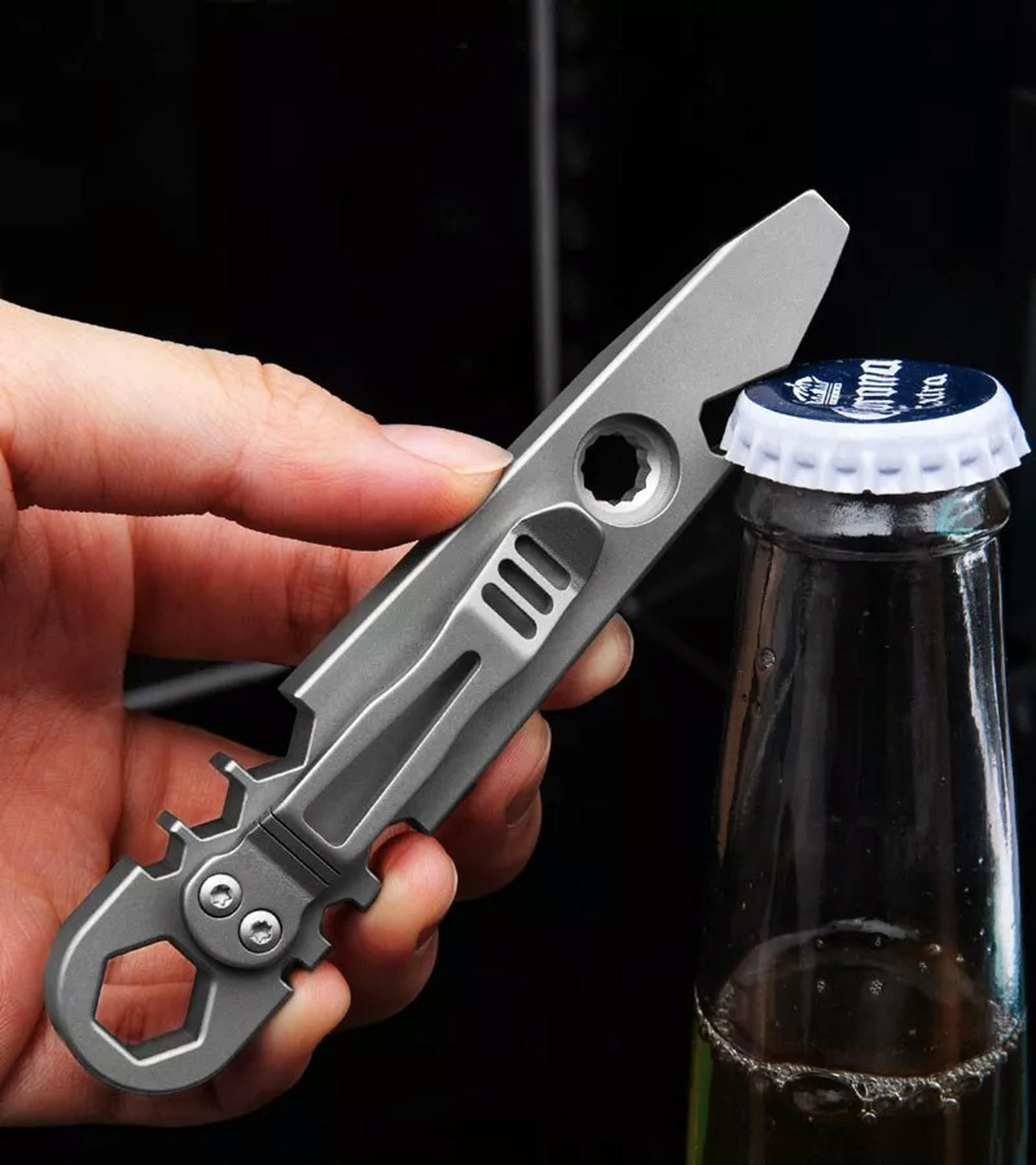 MATROOY 1PC Titanium Alloy Pocket Pry Bar Ratchet Wheel Crowbar EDC ...