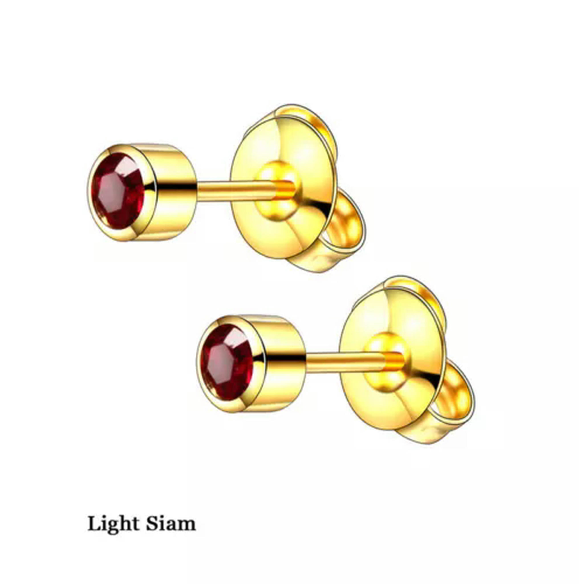 MATROOY 1Pair Surgical Stainless Steel Birthstone Crystal Ear Piercing ...