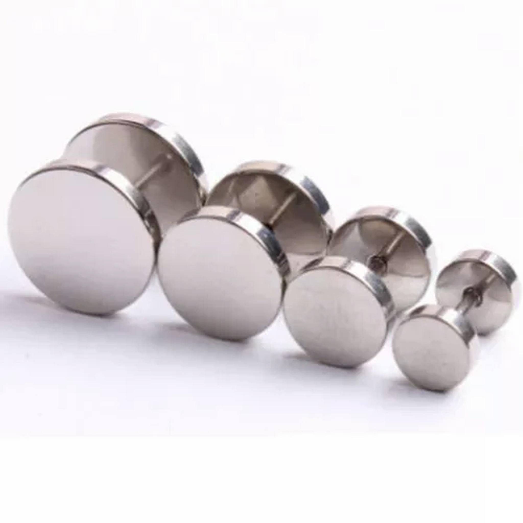 MATROOY 1pc Cool Punk Black Stainless Steel Ear Stud Men And Womens ...