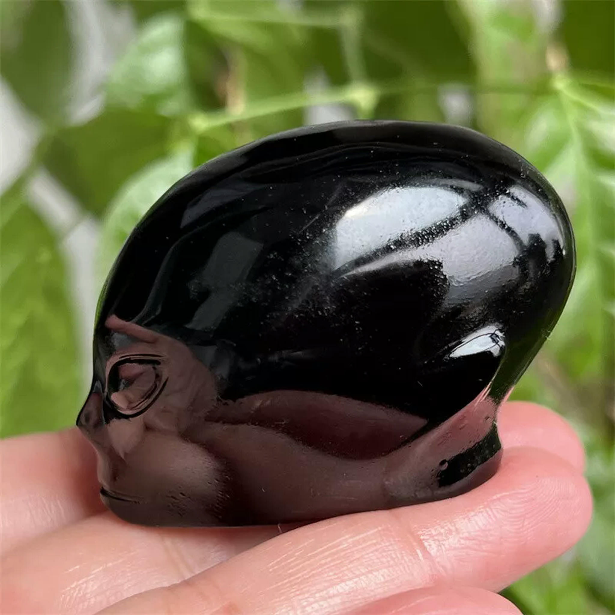 MATROOY 2" Carved Natural obsidian alien skull Quartz Crystal Skull ...