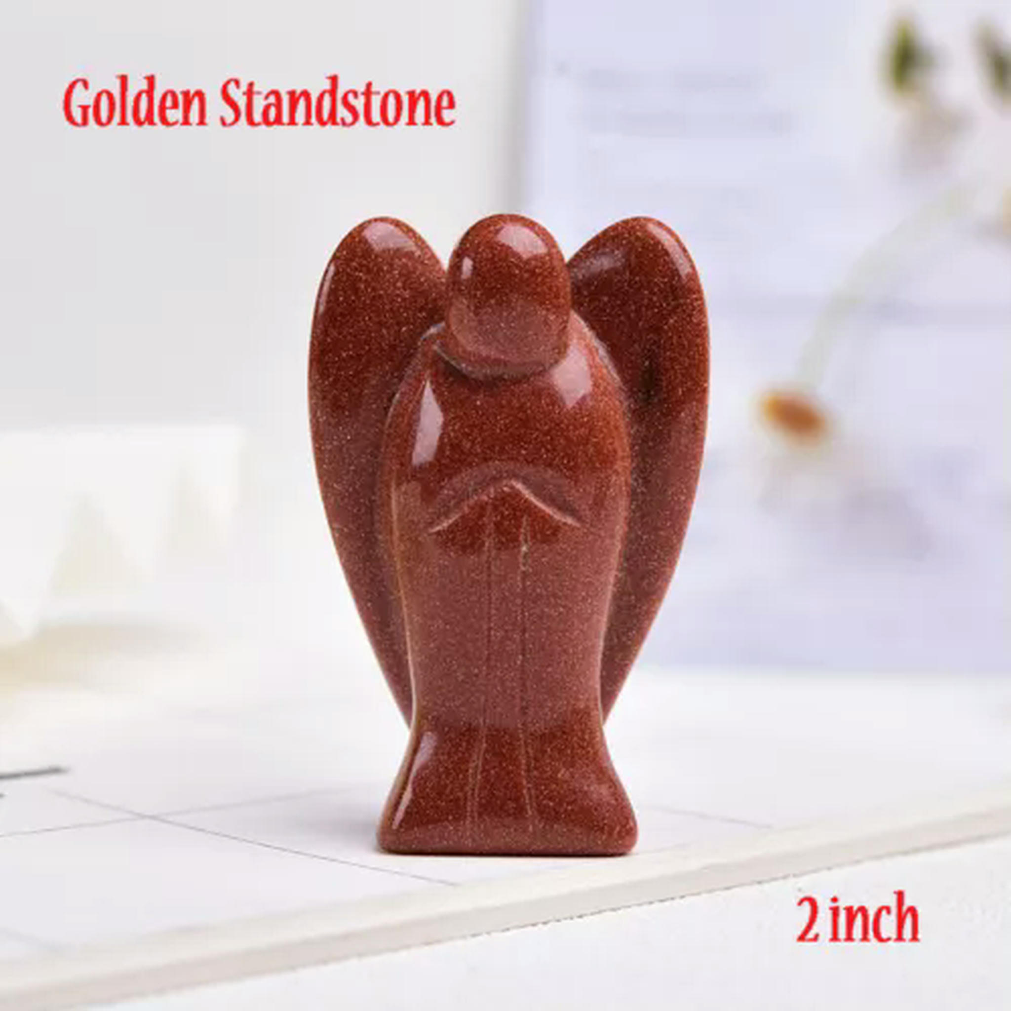 MATROOY 2" Natural Quartz Crystal Angel Stones Healing Reiki Gemstone Mineral Specimens-Golden ...