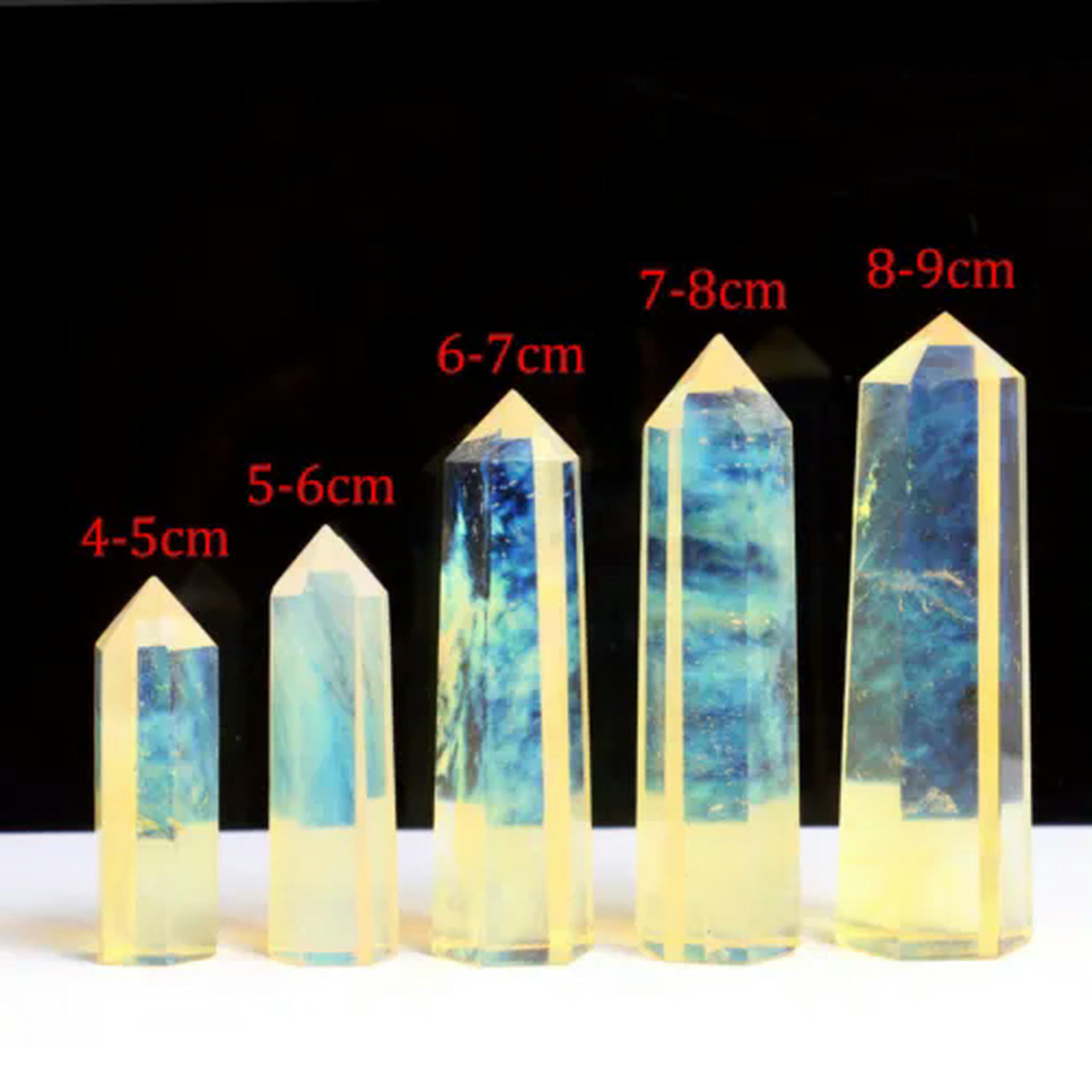 MATROOY 3~10CM Natural Quartz Crystal Tower Point Reiki Healing Obelisk ...