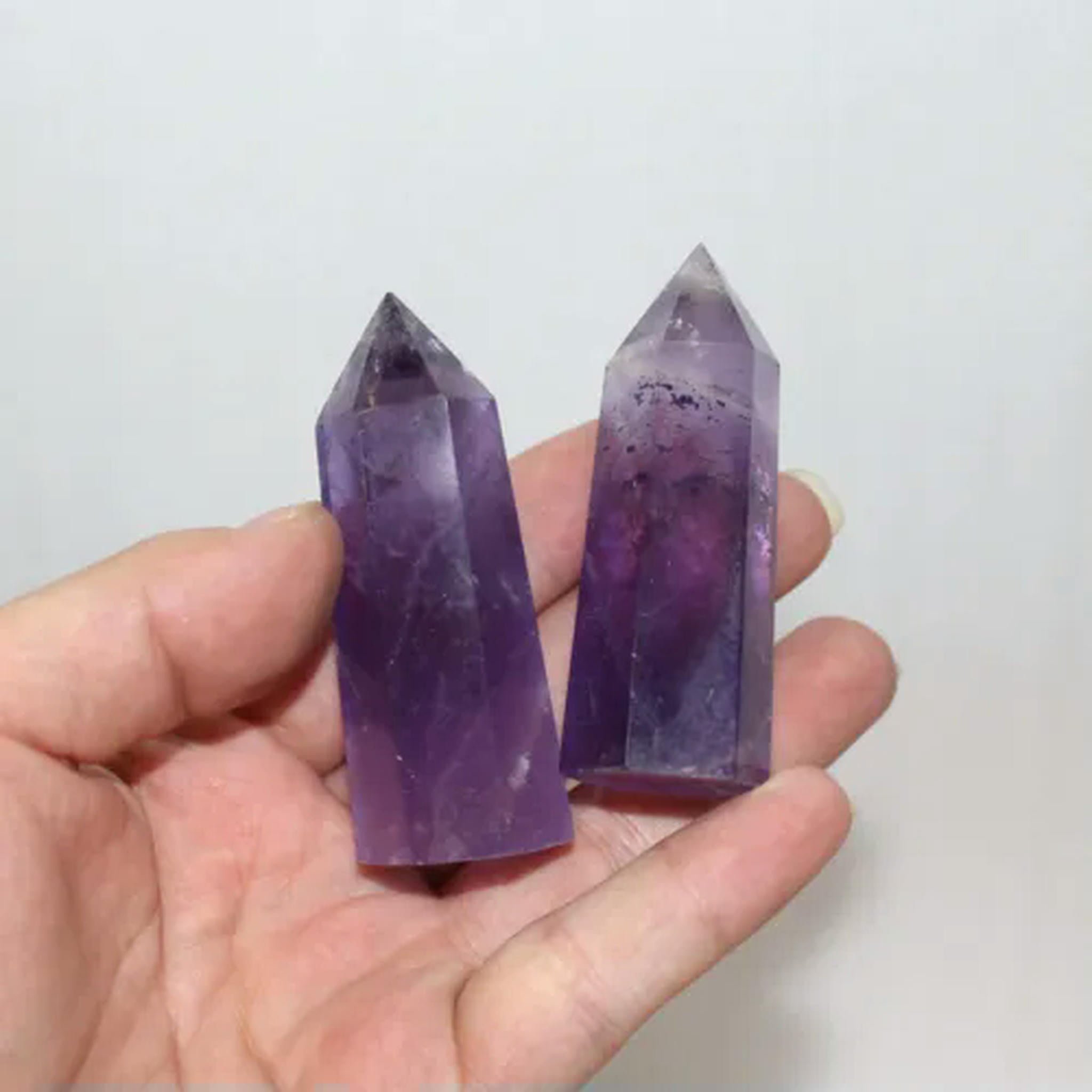 MATROOY 3~10CM Natural Quartz Crystal Tower Point Reiki Healing Obelisk ...