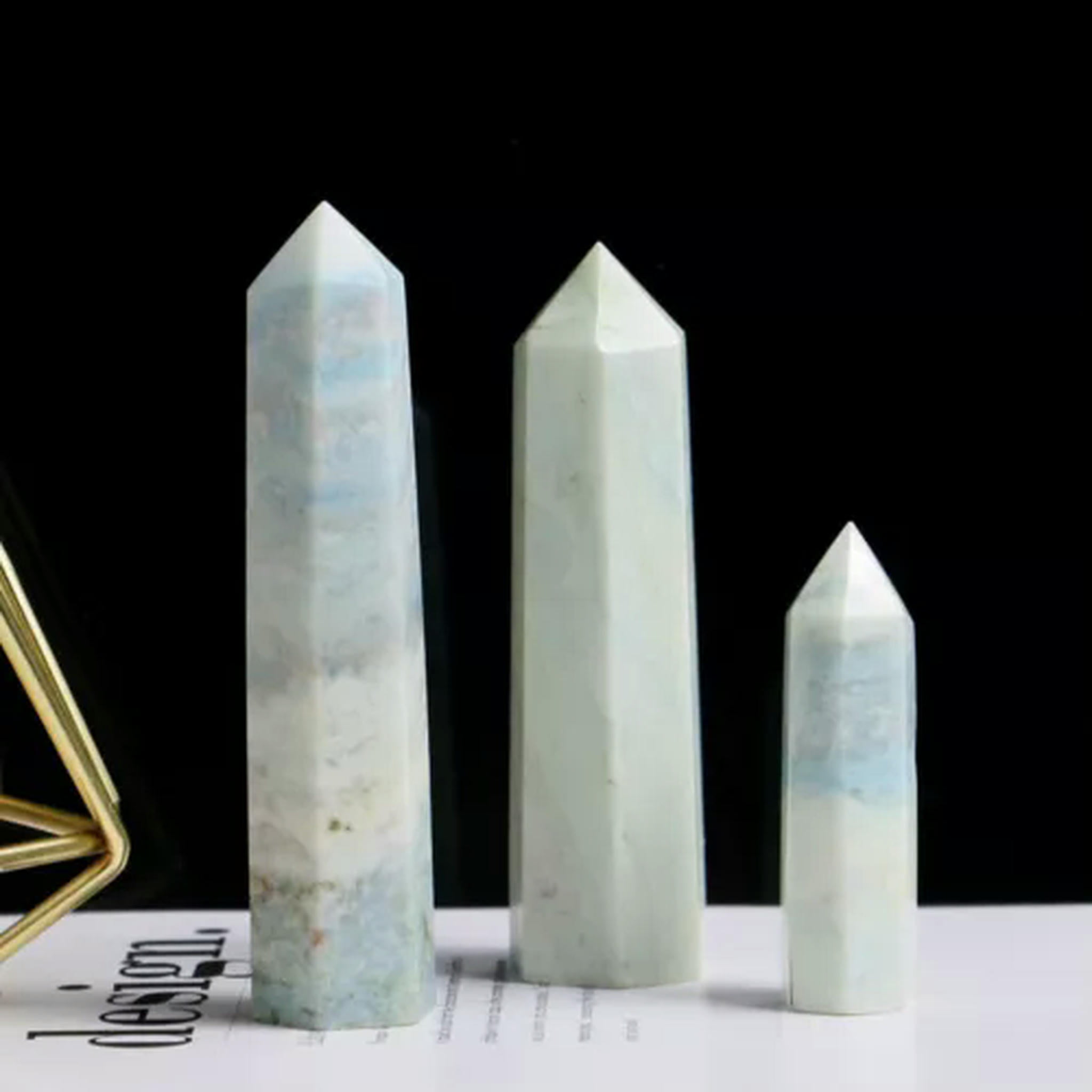 MATROOY 3~10CM Natural Quartz Crystal Tower Point Reiki Healing Obelisk ...