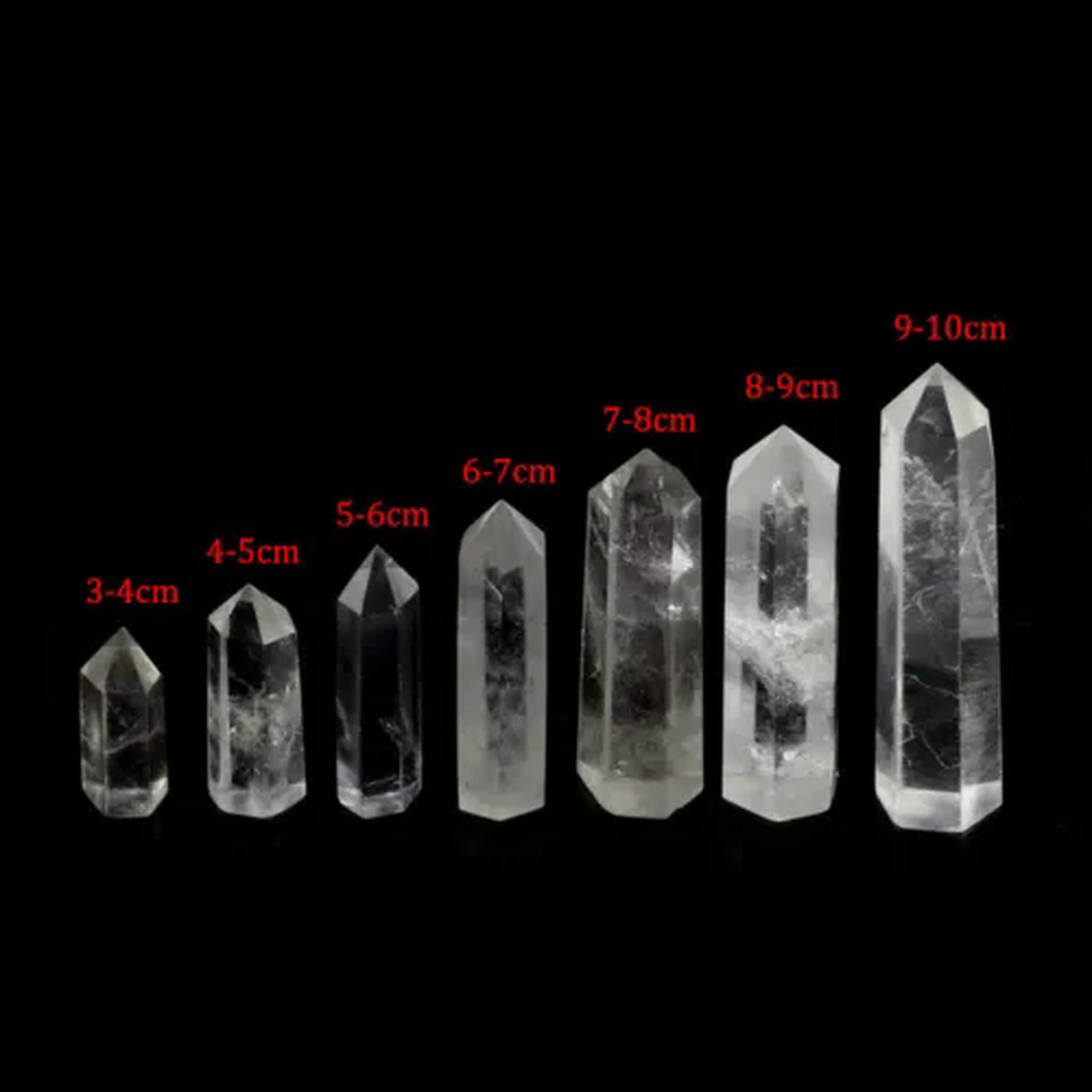 MATROOY 3~10CM Natural Quartz Crystal Tower Point Reiki Healing Obelisk ...