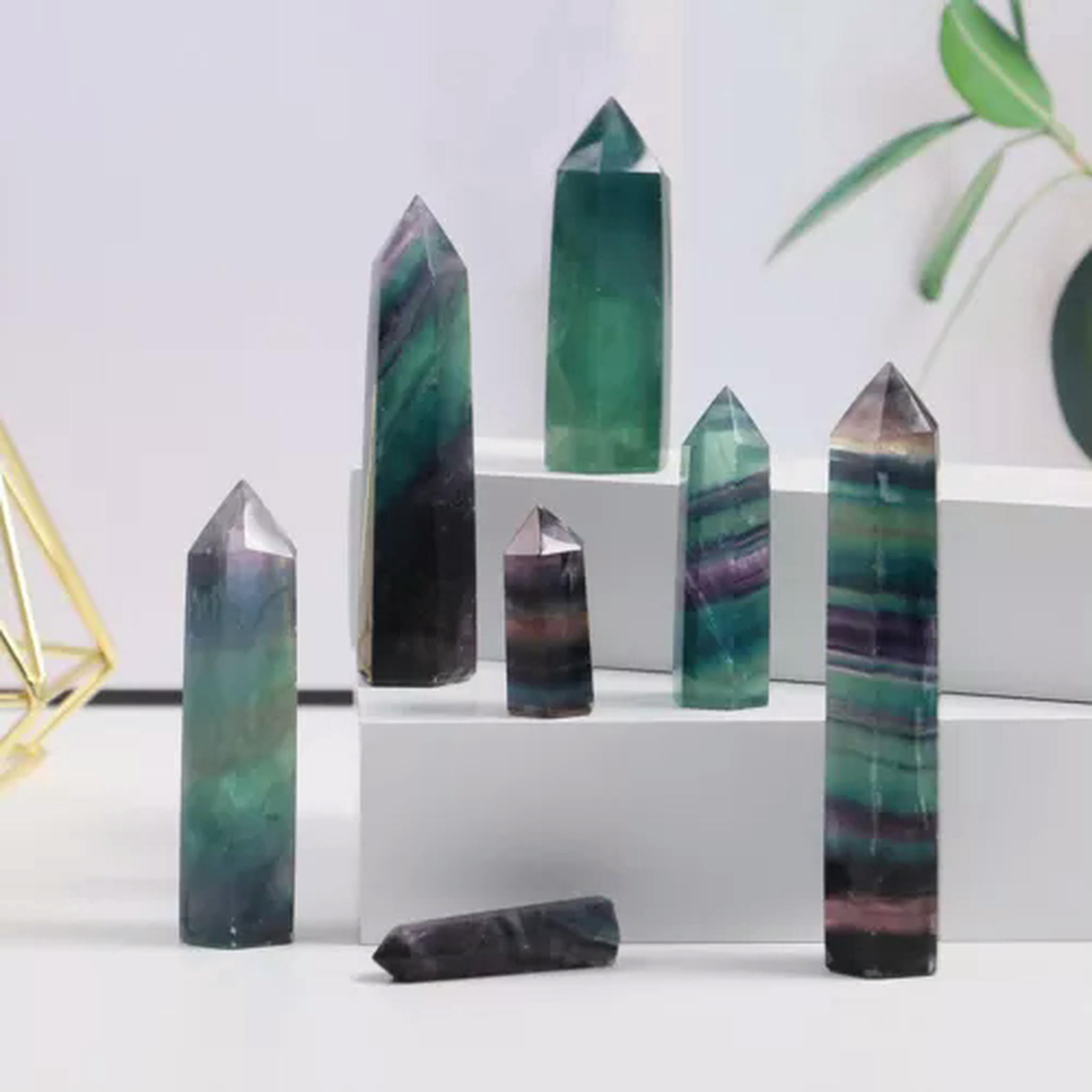 MATROOY 3~10CM Natural Quartz Crystal Tower Point Reiki Healing Obelisk ...