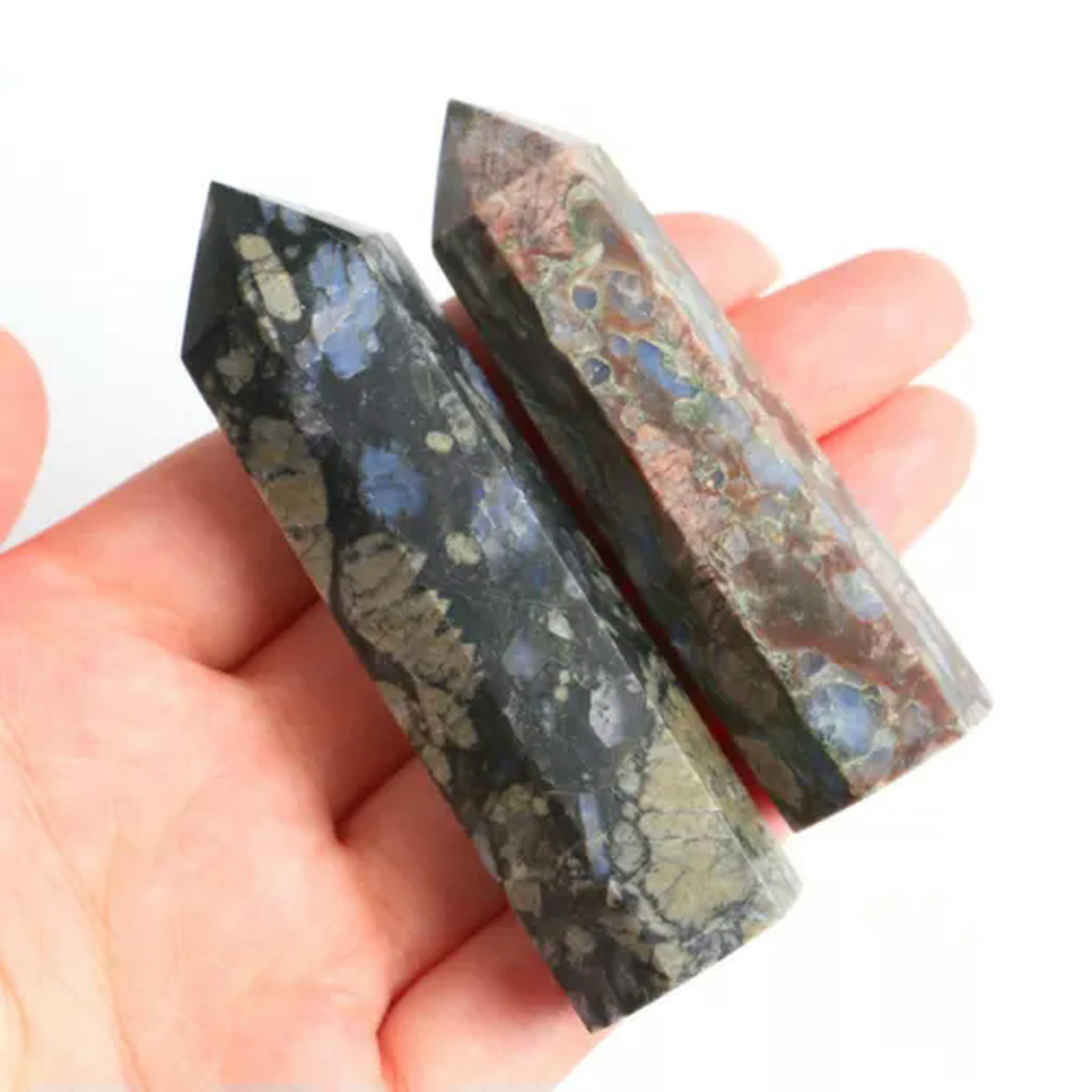 MATROOY 3~10CM Natural Quartz Crystal Tower Point Reiki Healing Obelisk ...