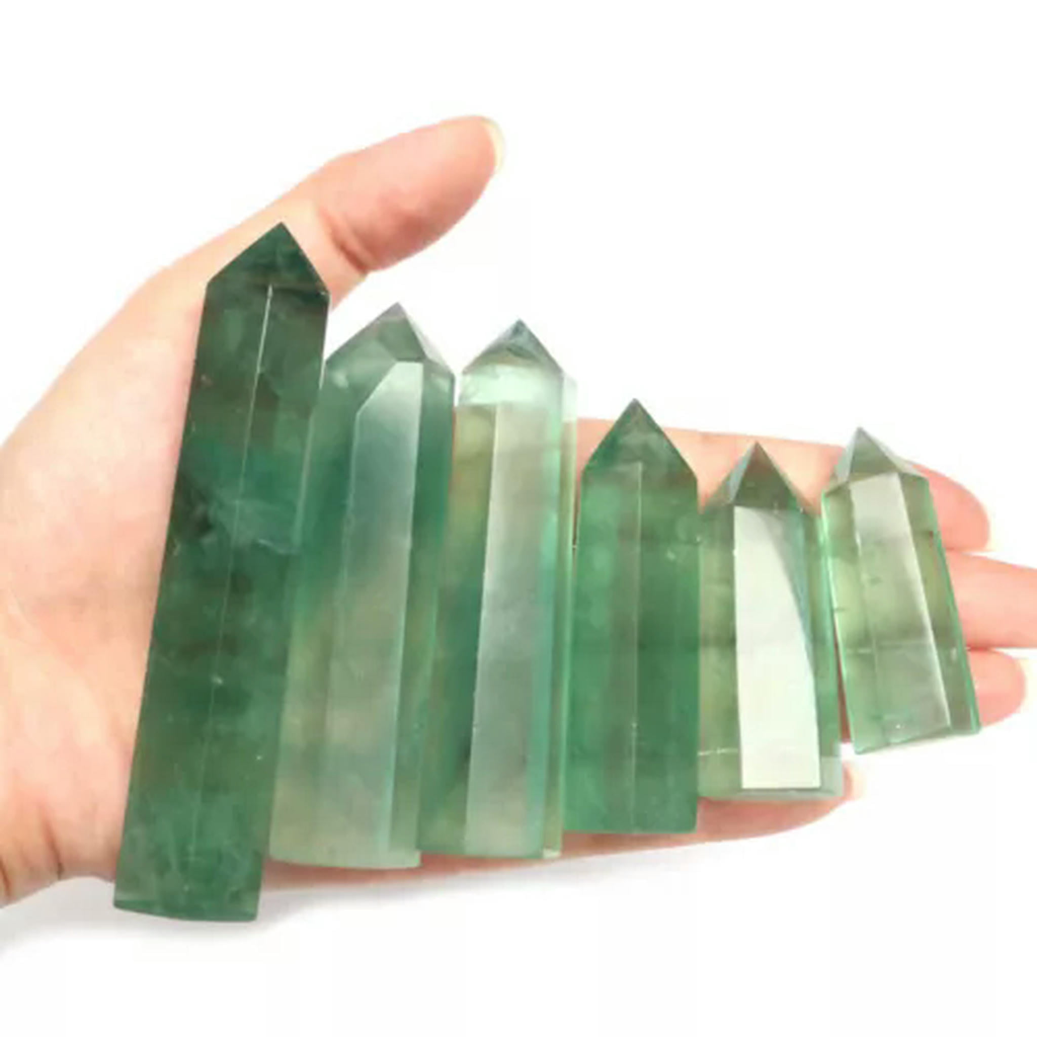 MATROOY 3~10CM Natural Quartz Crystal Tower Point Reiki Healing Obelisk ...