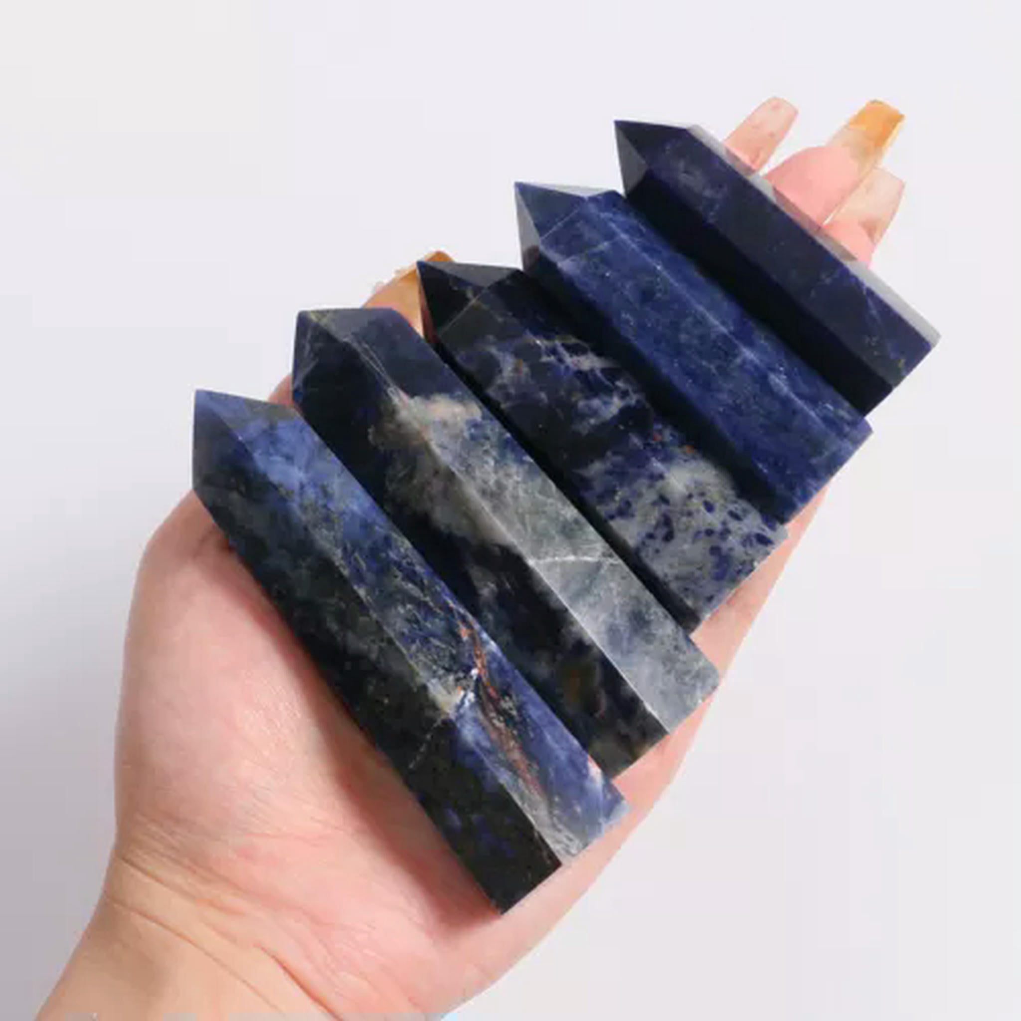 MATROOY 3~10CM Natural Quartz Crystal Tower Point Reiki Healing Obelisk ...