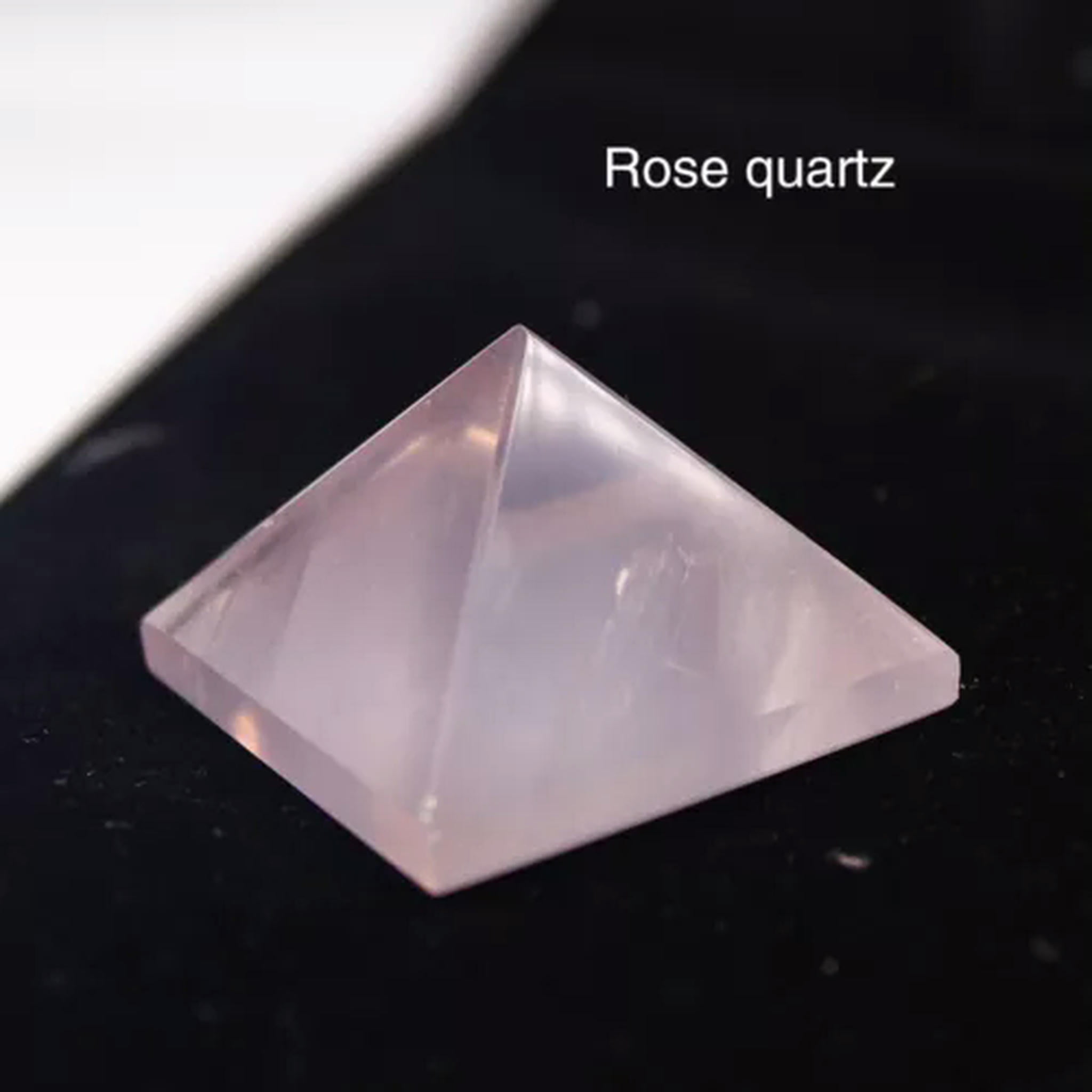 MATROOY 3CM Natural Stone Crystal Pyramid Reiki Enery Healing Gemstone Quartz Chakra-Rose Quartz ...