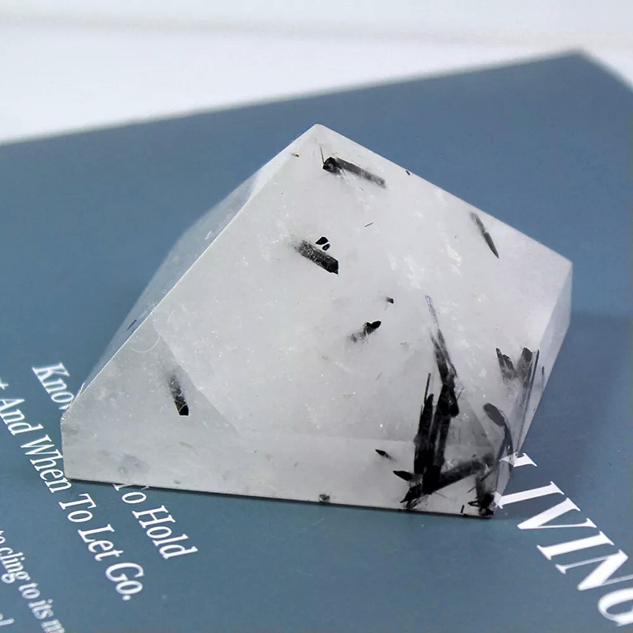 MATROOY 3cm Natural Tourmaline Black Hair Pyramid Quartz Rutilated ...