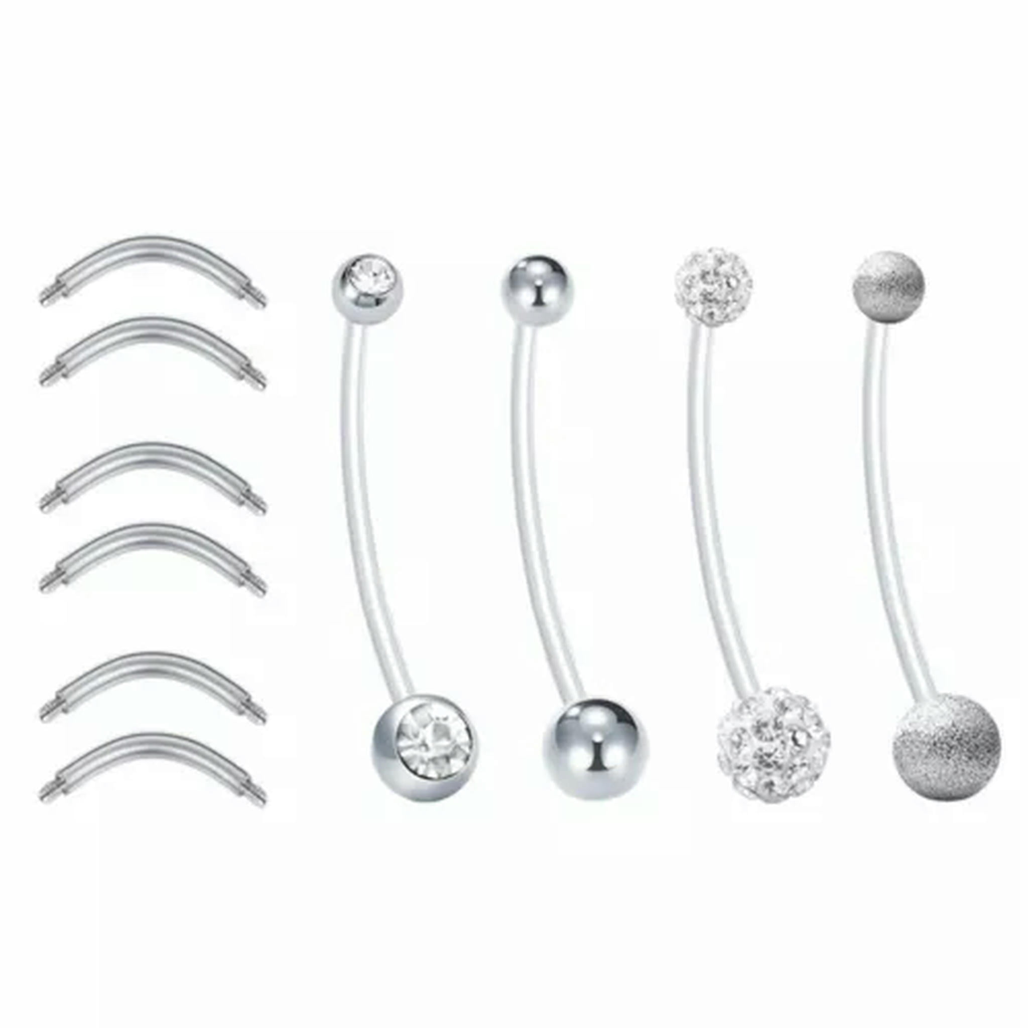 MATROOY 4Pcs 14G Pregnancy Belly Button Rings Sport Maternity Flexible ...