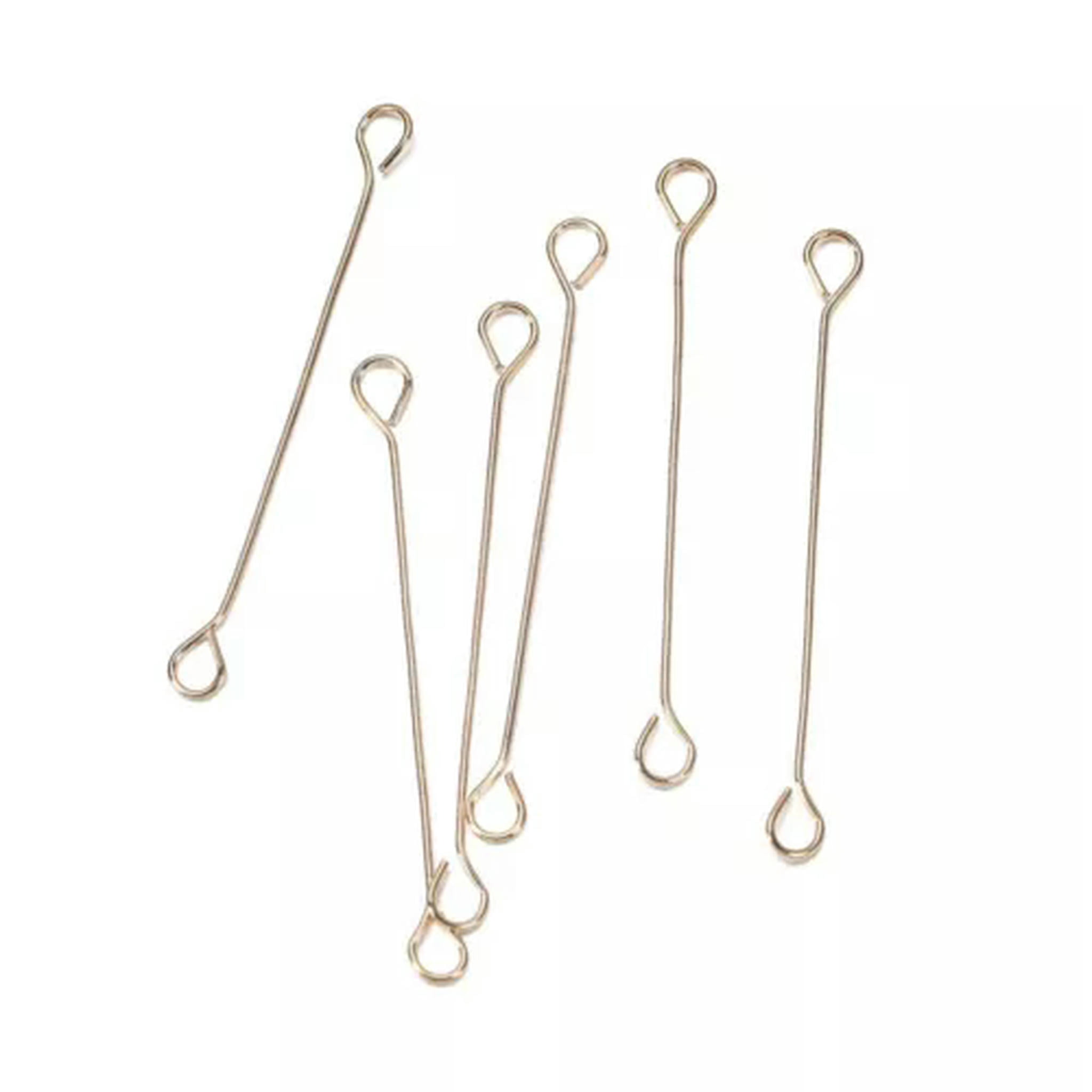 MATROOY 50pcs/lot 15-45mm Metal Steel Double Eye Pin Earrings Ear ...