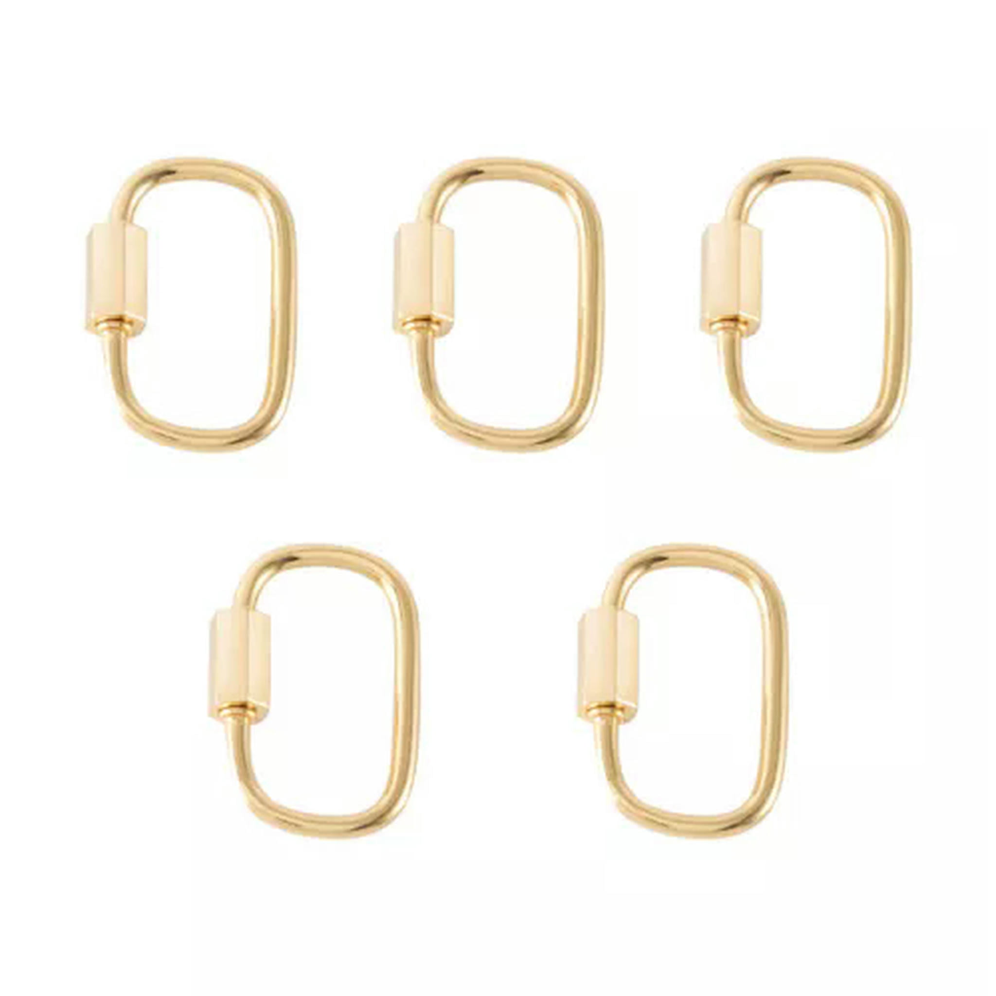MATROOY 5Pcs Brass Mixed Shapes Screw Carabiner Lock Charms Clasps ...