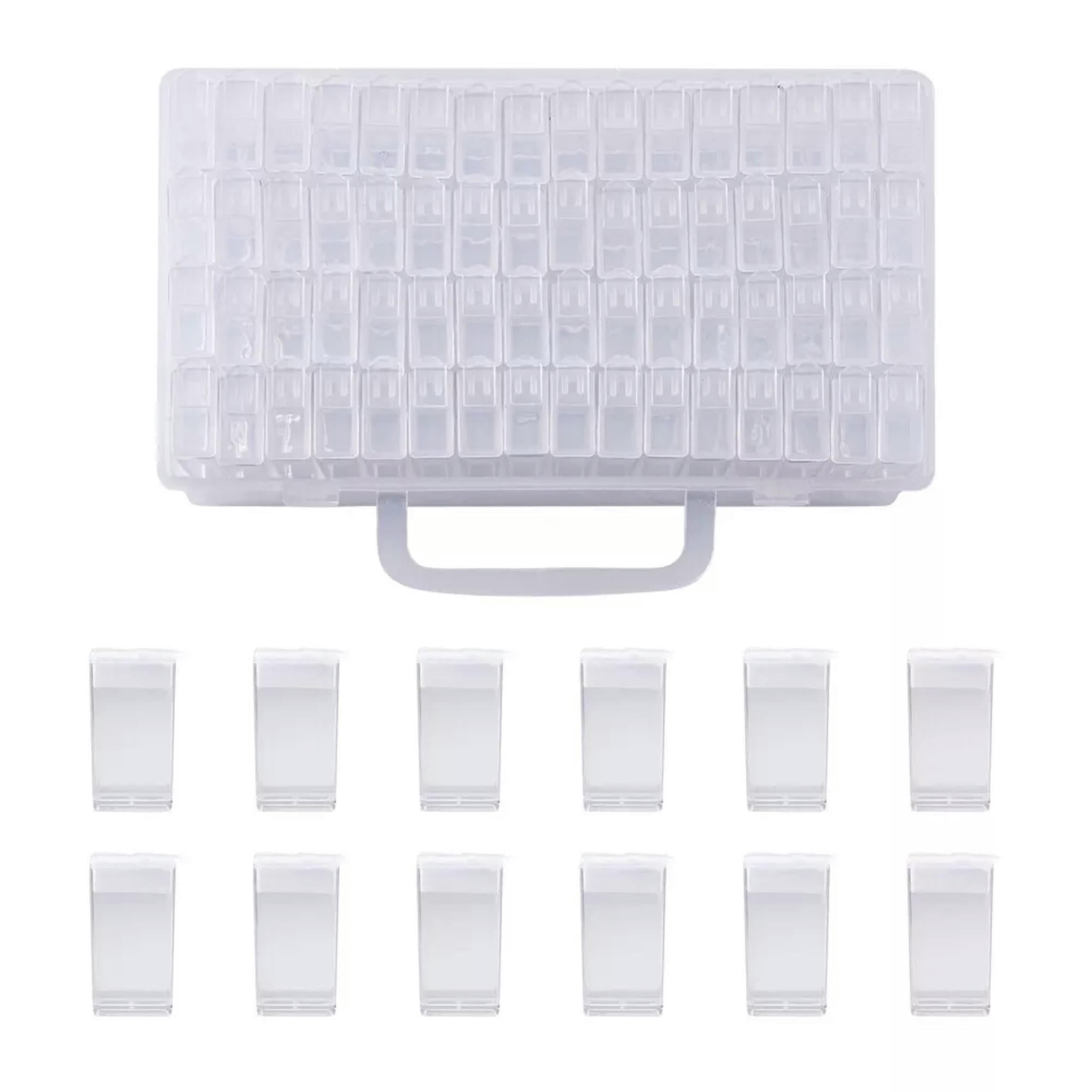 MATROOY 64pcs/box Plastic Bead Containers Flip Top Tiny Beads Storage ...