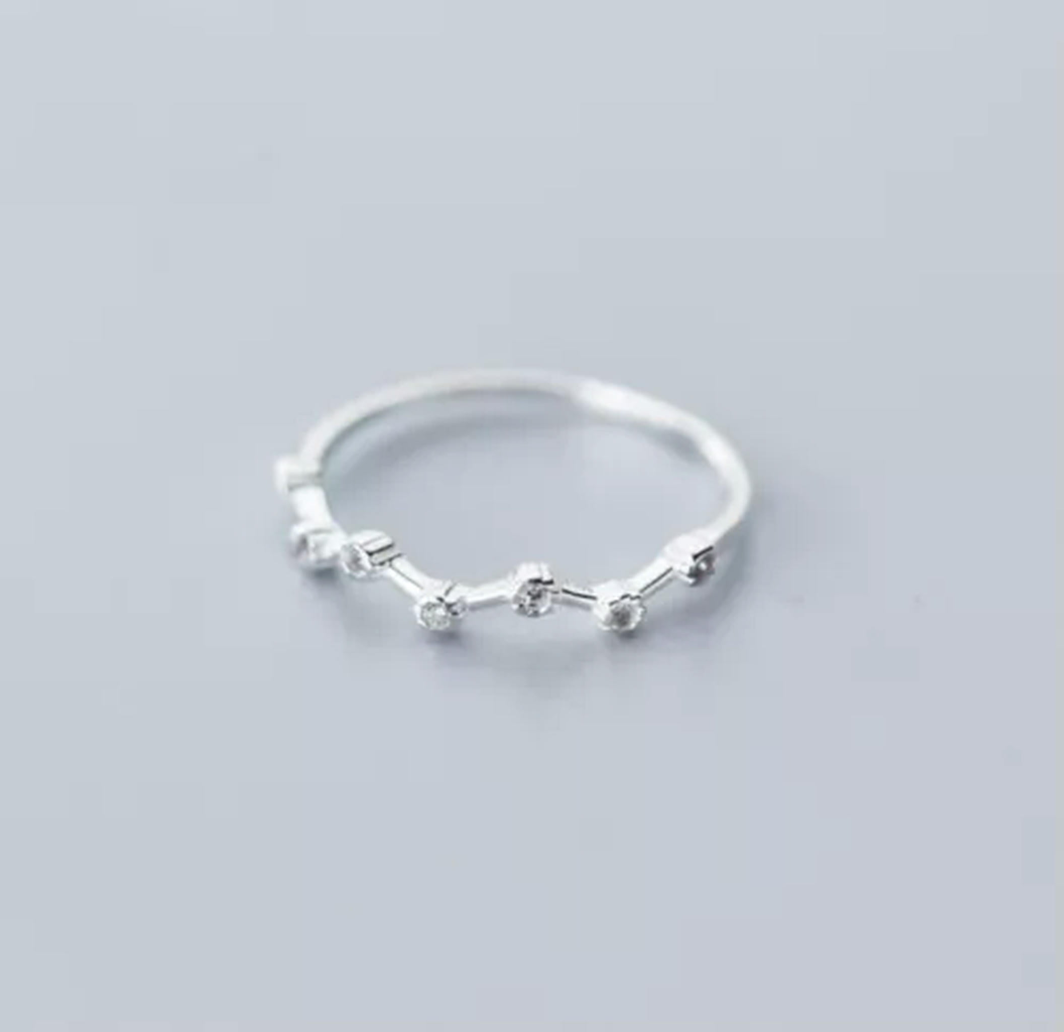 MATROOY 925 Sterling Silver Big Dipper Star CZ Thin Band Pinkie Thumb ...