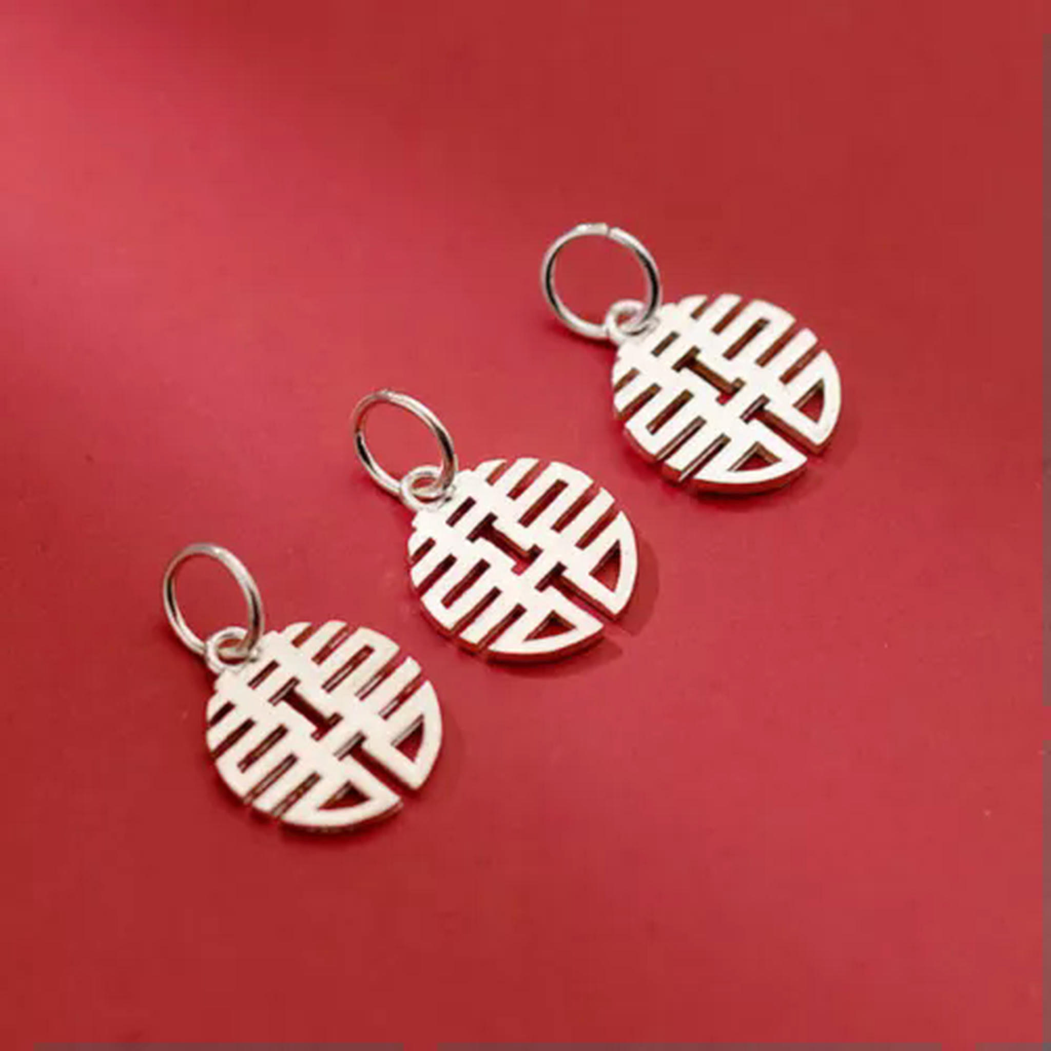 MATROOY 925 Sterling Silver 囍 Double Happiness DIY Dangle Charm A2493 ...