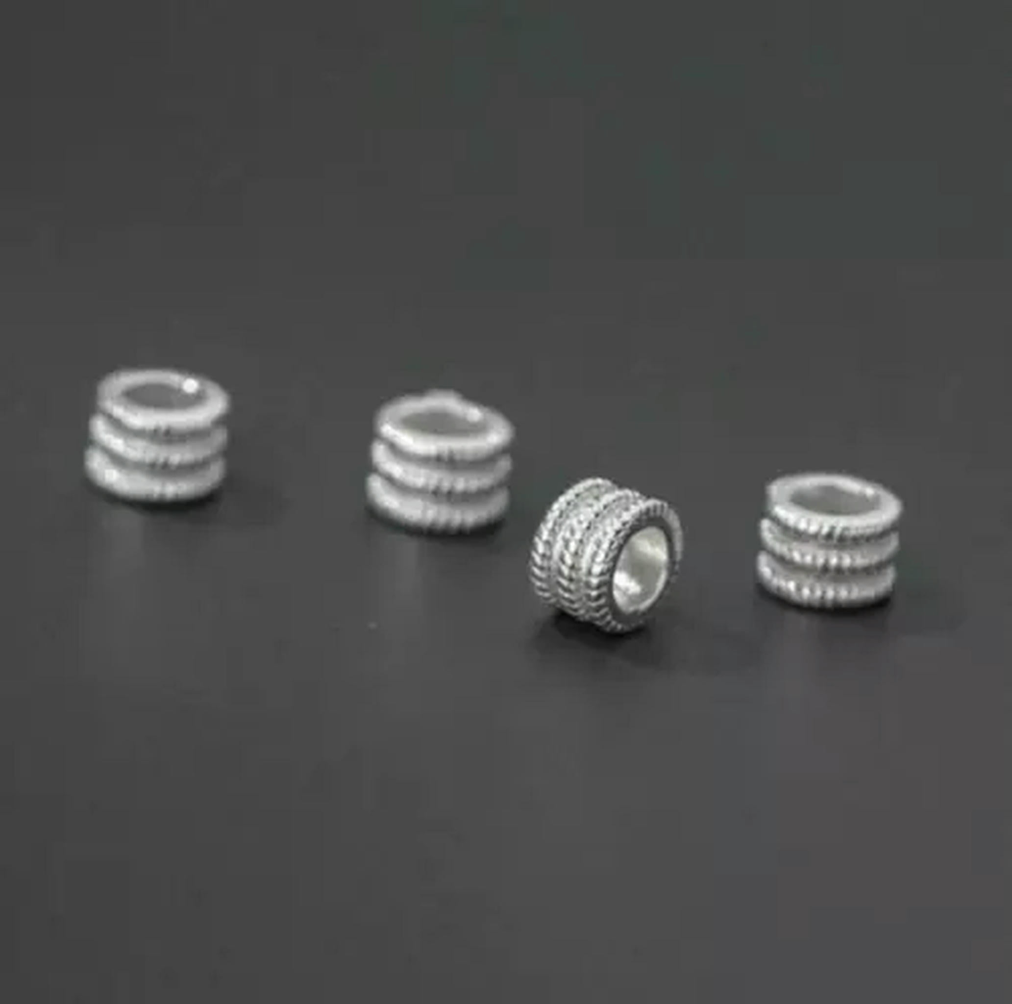 MATROOY 925 Sterling Silver Round Spacers Spacer Rondelle Beads A2349 ...