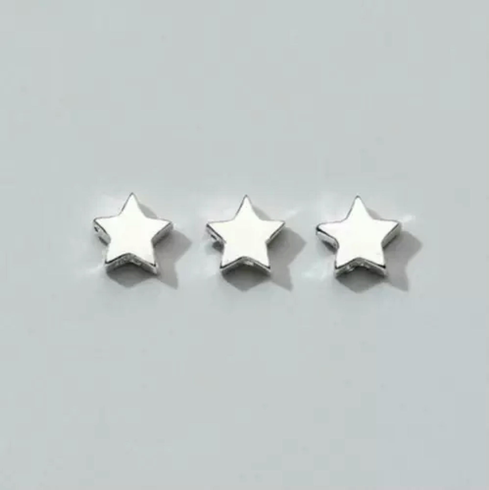 MATROOY 925 Sterling Silver TINY Star Spacer Beads Spacers 4mm A2398 ...