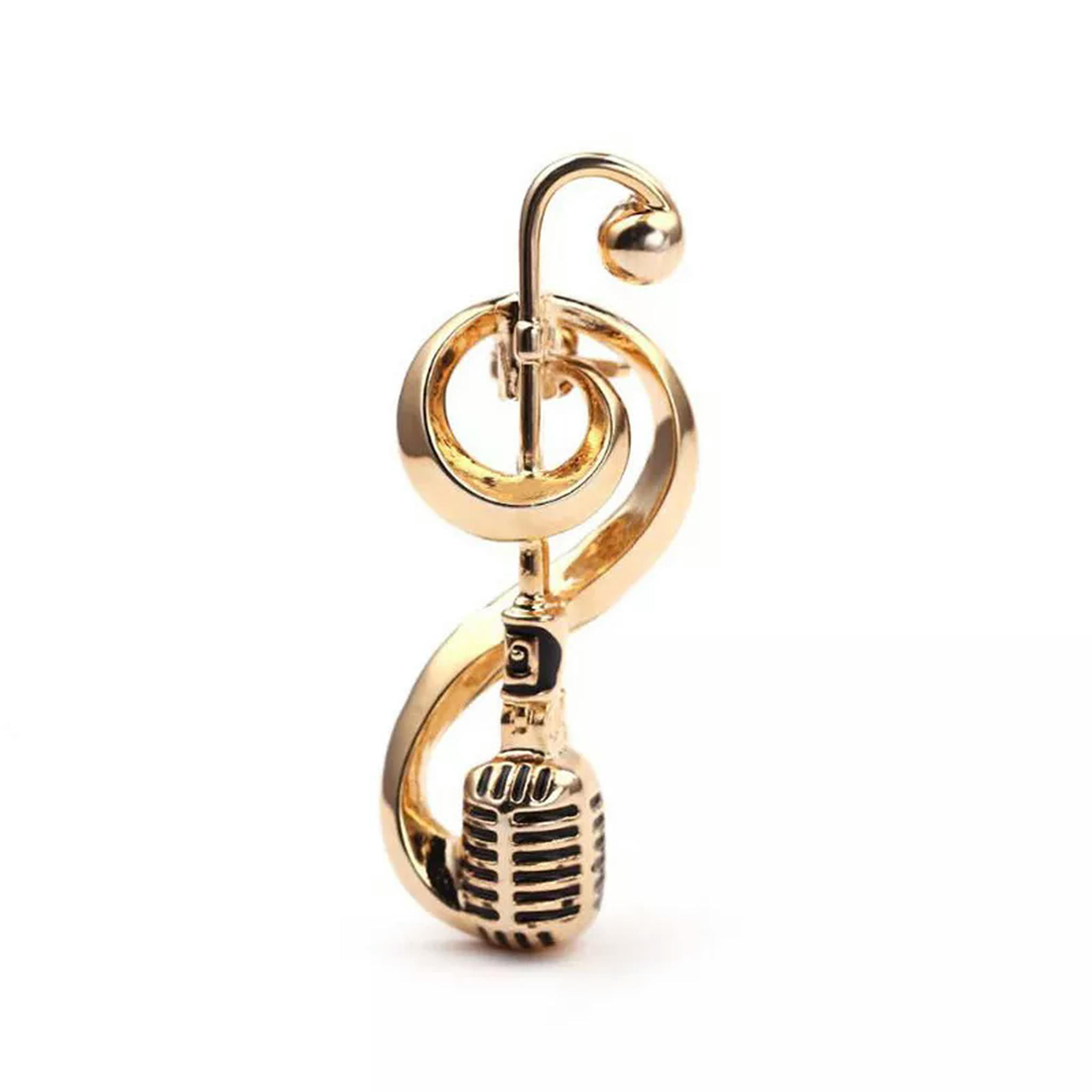 MATROOY Antique Microphone Music Note Brooch Collar Pins Women Corsage ...