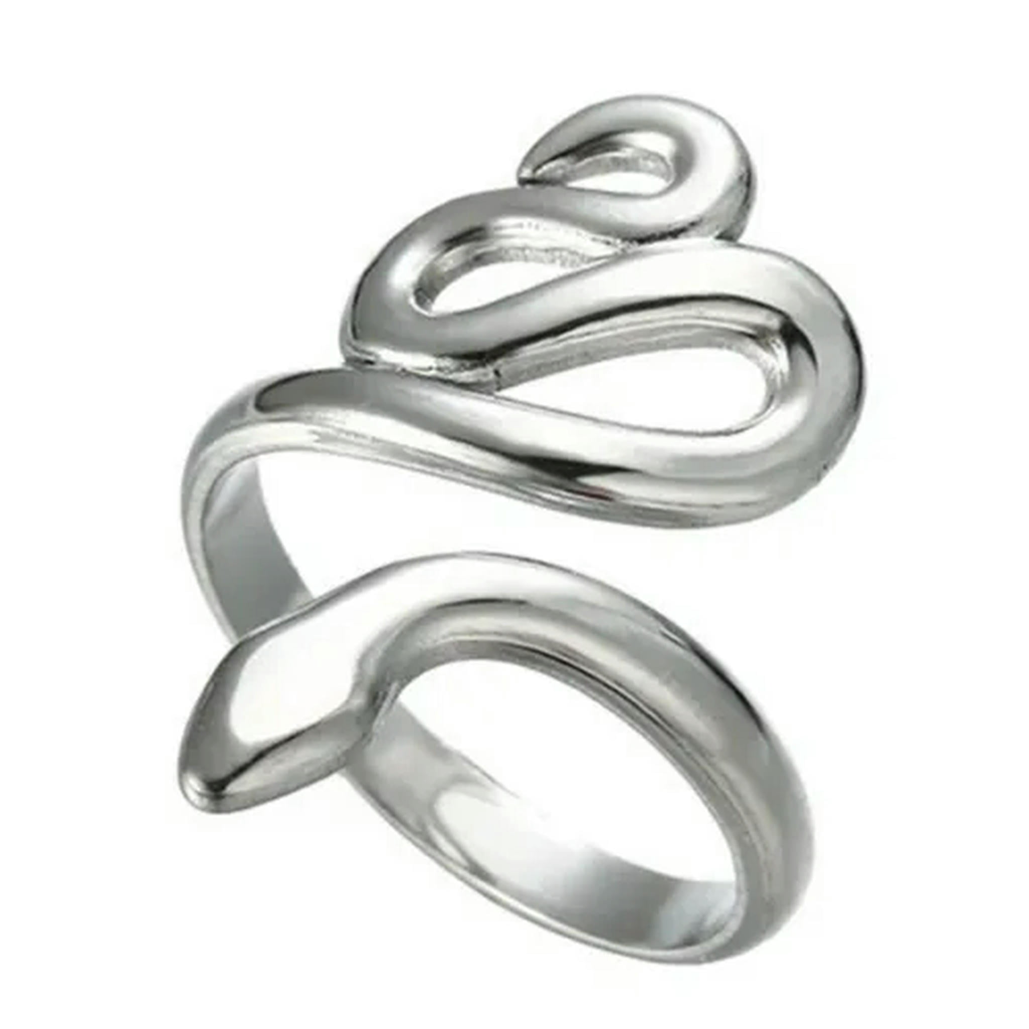 MATROOY Art Deco Snake Ring Womens Silver Stainless Steel Boho Serpent Band-7.5 - Walmart.com