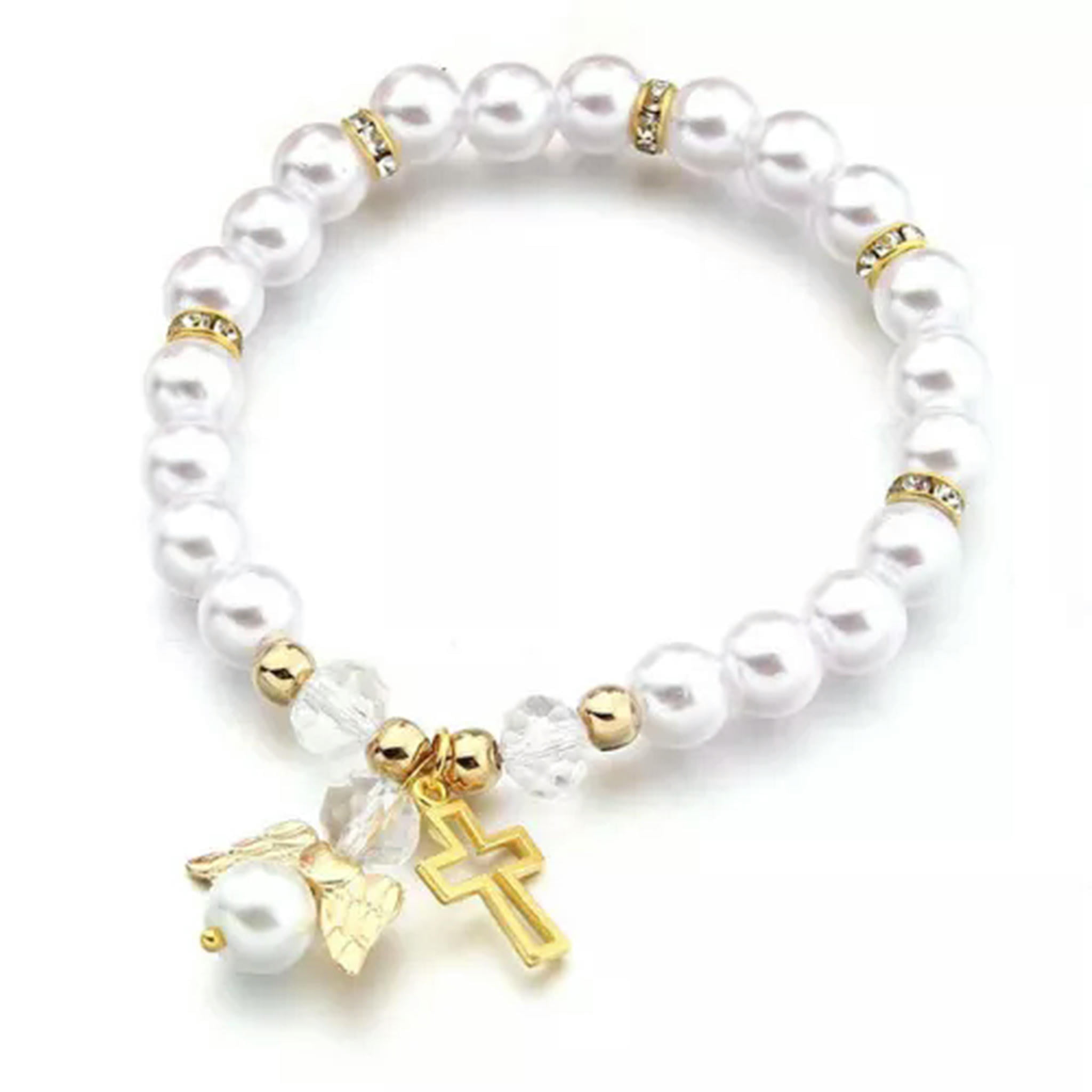 MATROOY Baby Shower Favor Christening Bracelet Angel Baby Shower Girl ...
