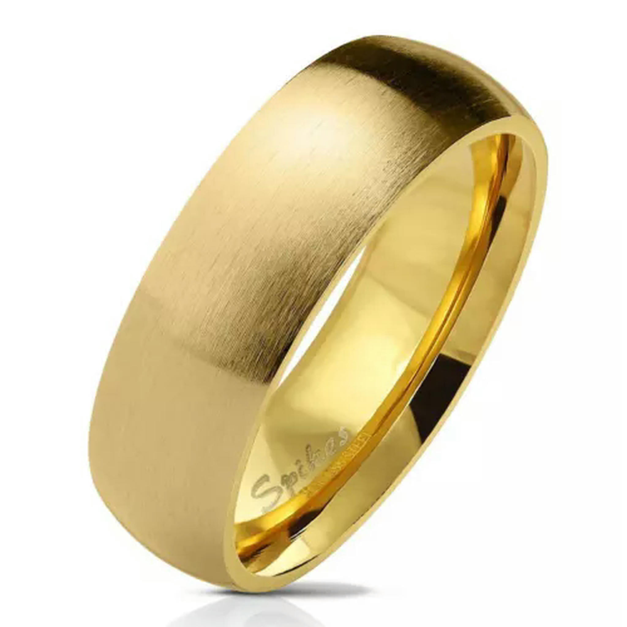 MATROOY Brushed Gold Wedding Band Stainless Steel 6mm Anniversary ...