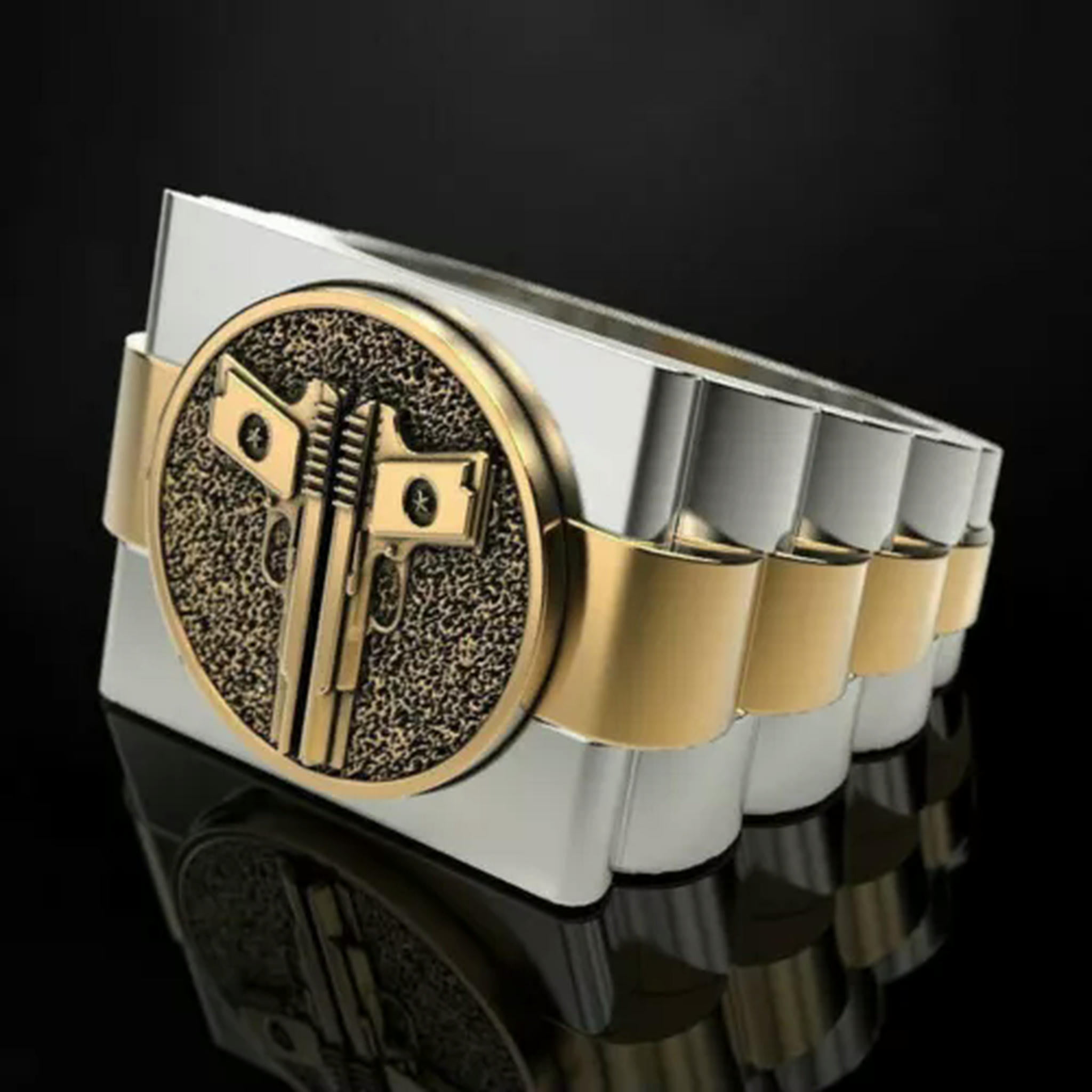 MATROOY Bullet Revolver Roulette Ring Punk Men Band Cool Steam Gothic ...