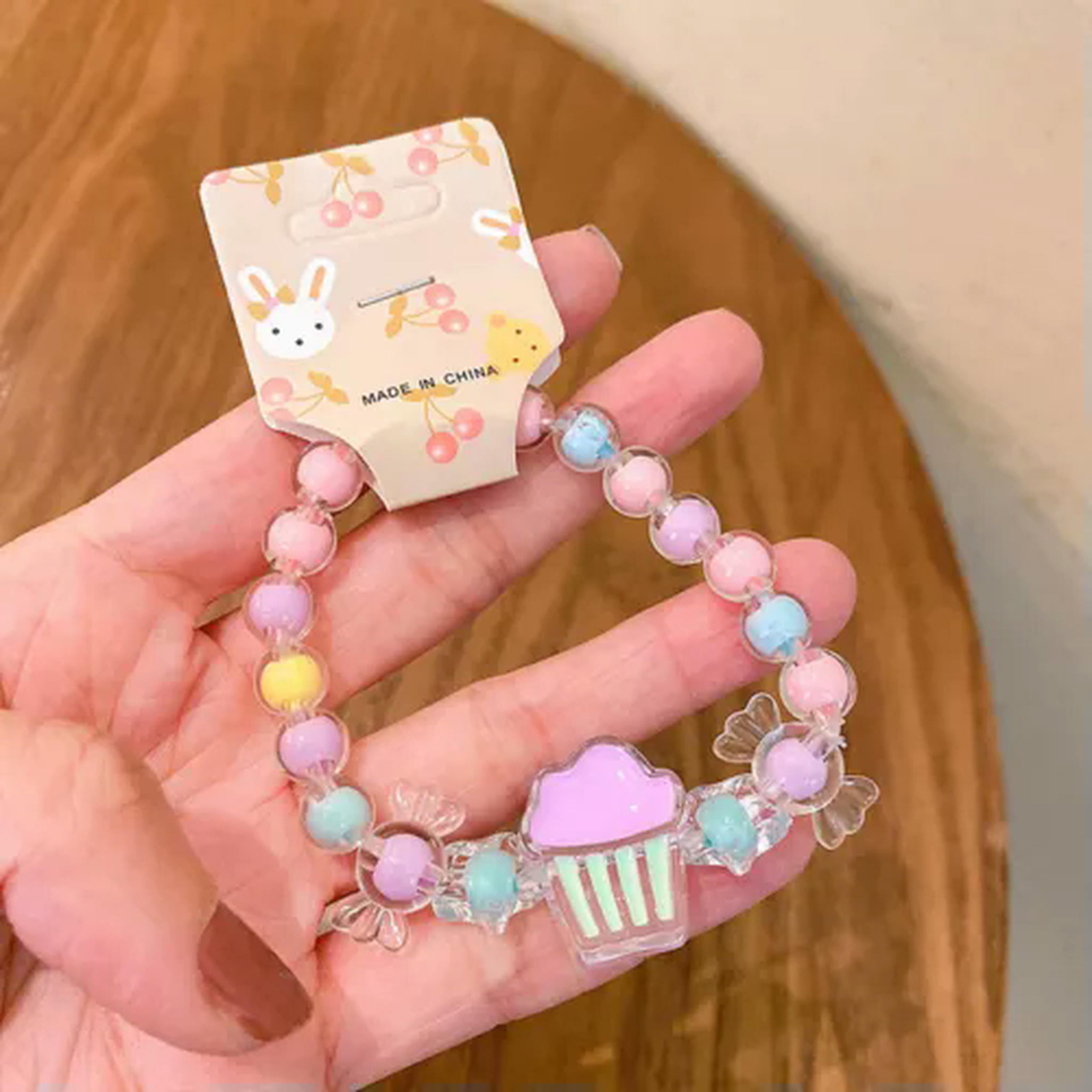 MATROOY Cartoon Children's Bracelet Jelly Color Beaded Bracelet Cute ...