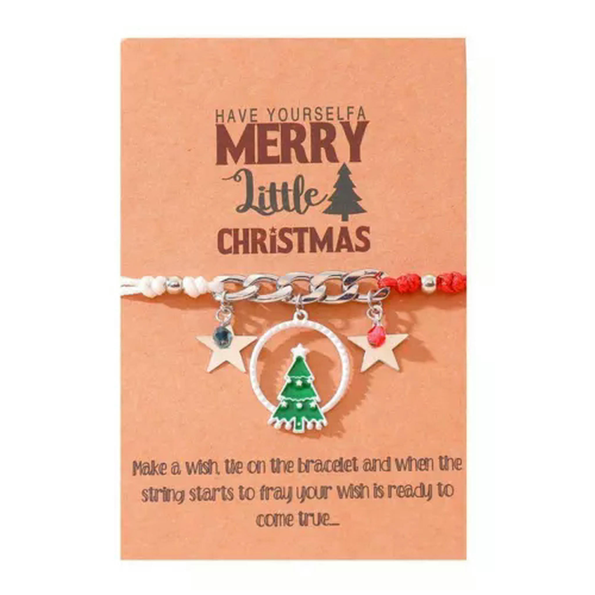 MATROOY Christmas Tree Santa Claus Star Bell Bead Handmade Bracelet ...