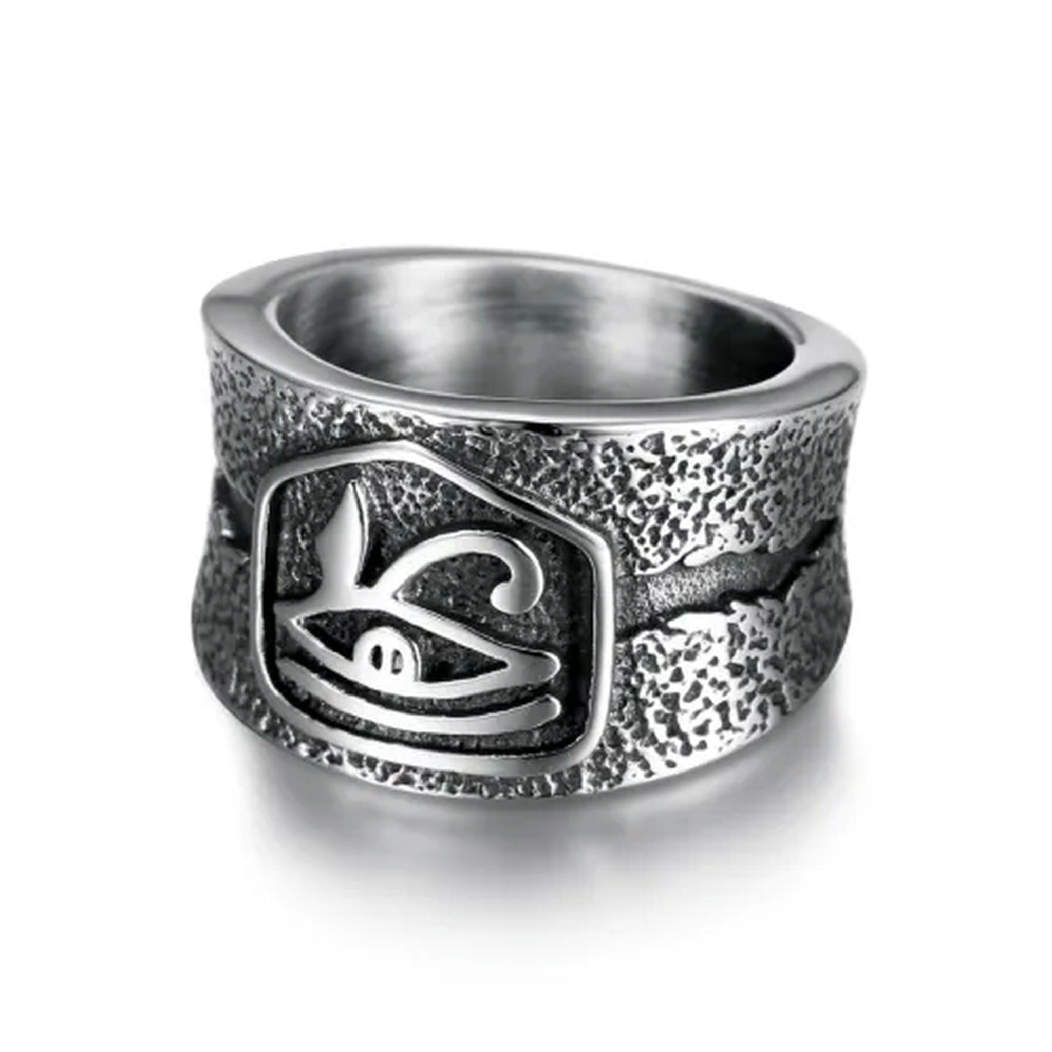 MATROOY Custom Mens Vintage Egyptian Eye of Horus Signet Finger Band ...