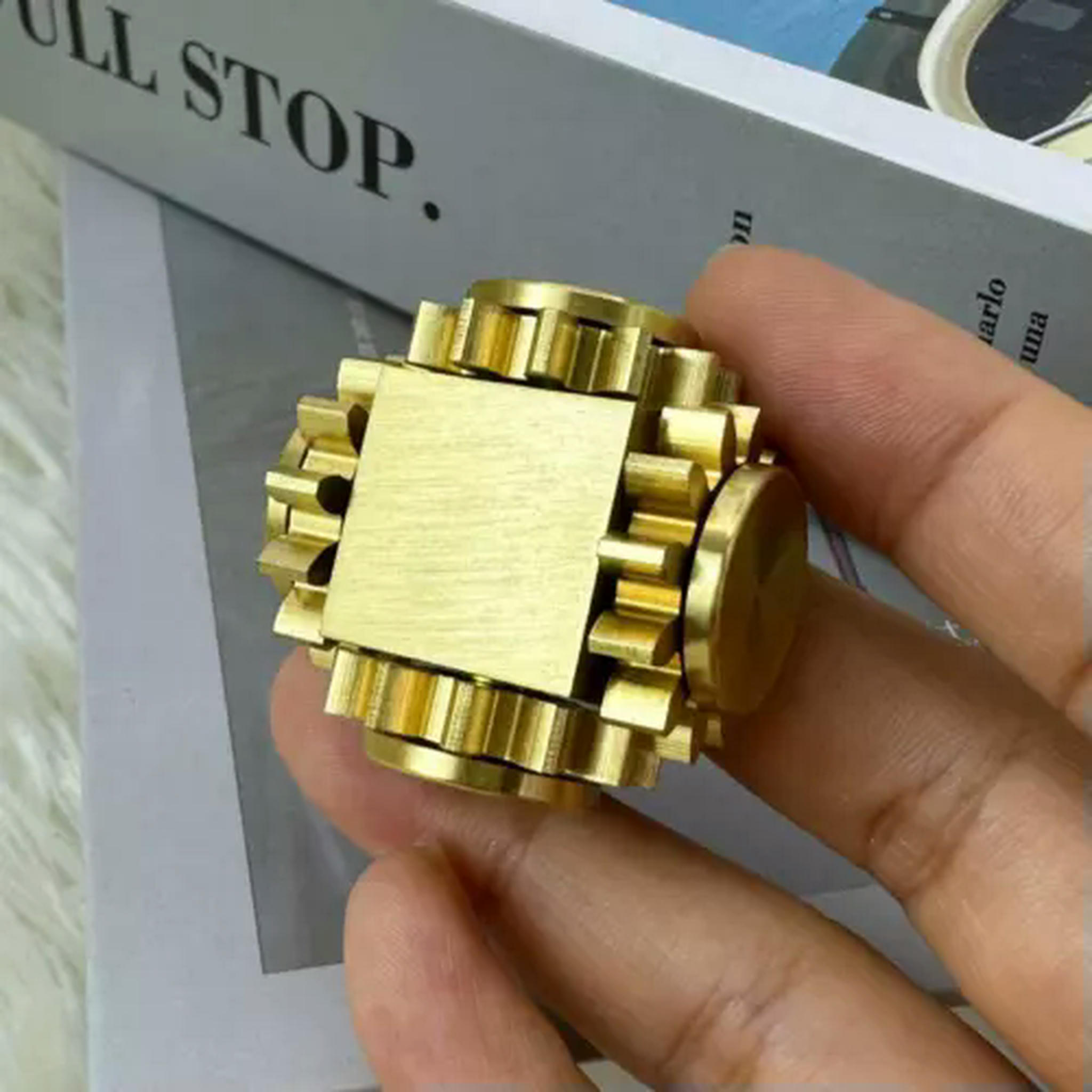 MATROOY EDC Fidget Spinner Four Gear Cube Brass Gyro Mechanical Fidget ...