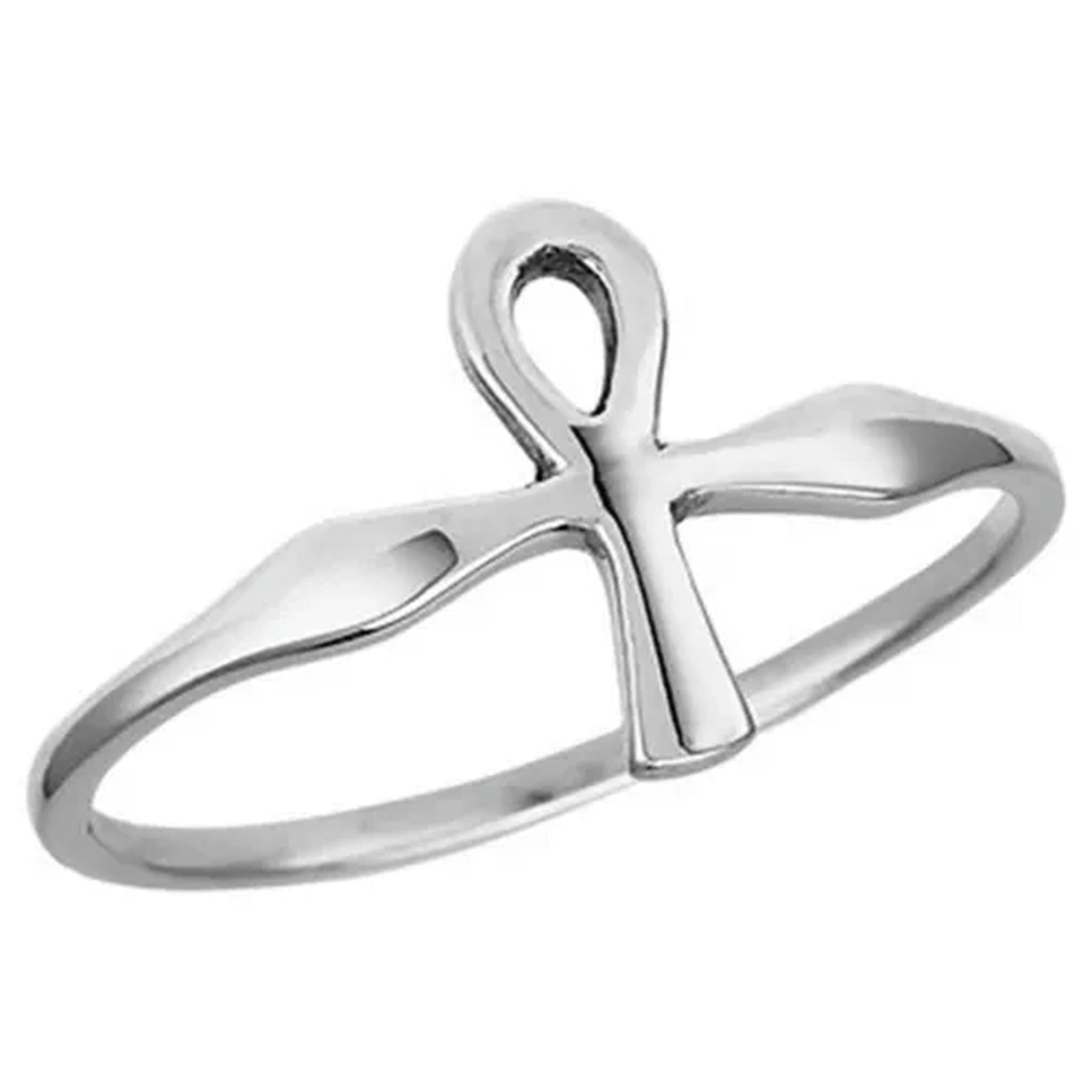 MATROOY Egyptian Ankh Ring 925 Sterling Silver Ancient Egypt Aunk Band Sizes 4-10-10 - Walmart.com