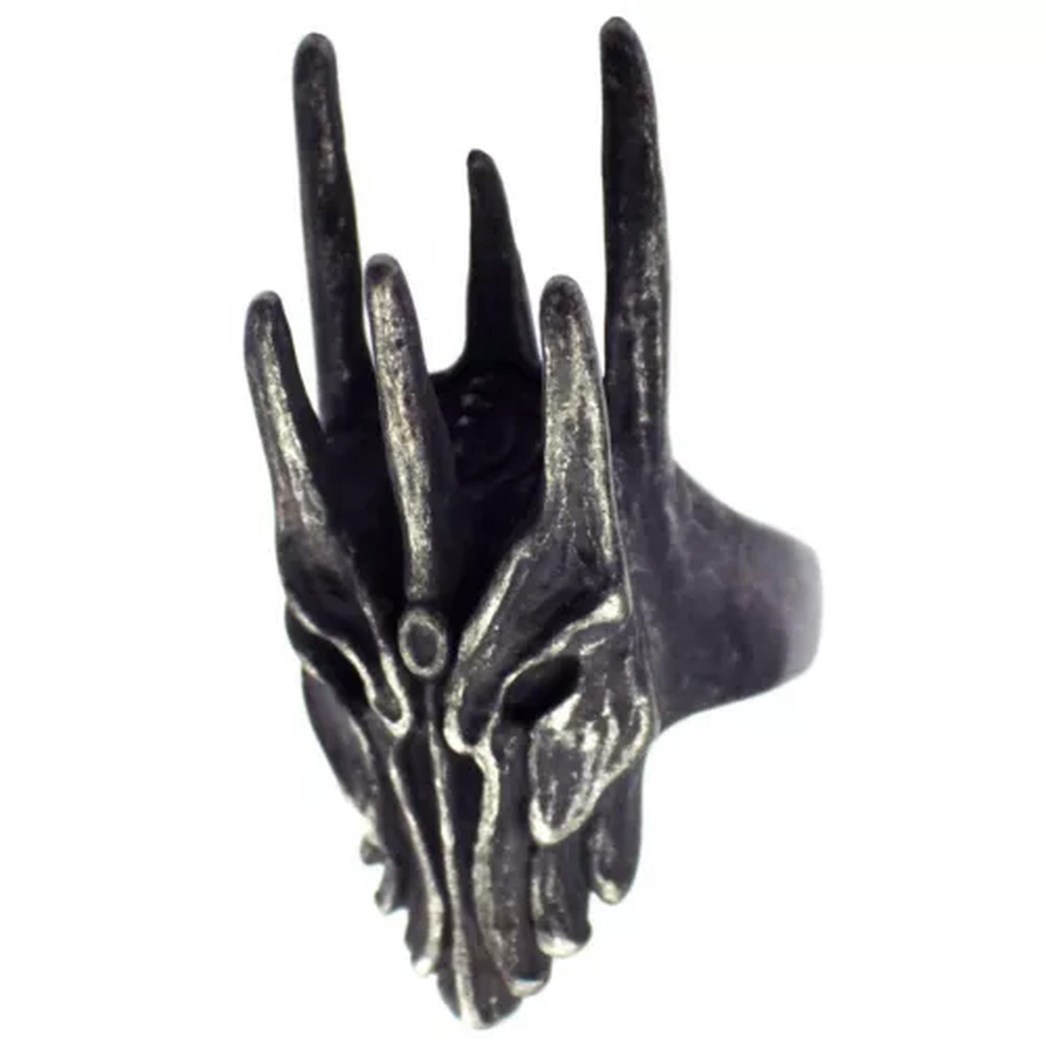 MATROOY Fantasy King Helmet Ring Dark Stainless Steel Cosplay Medieval ...