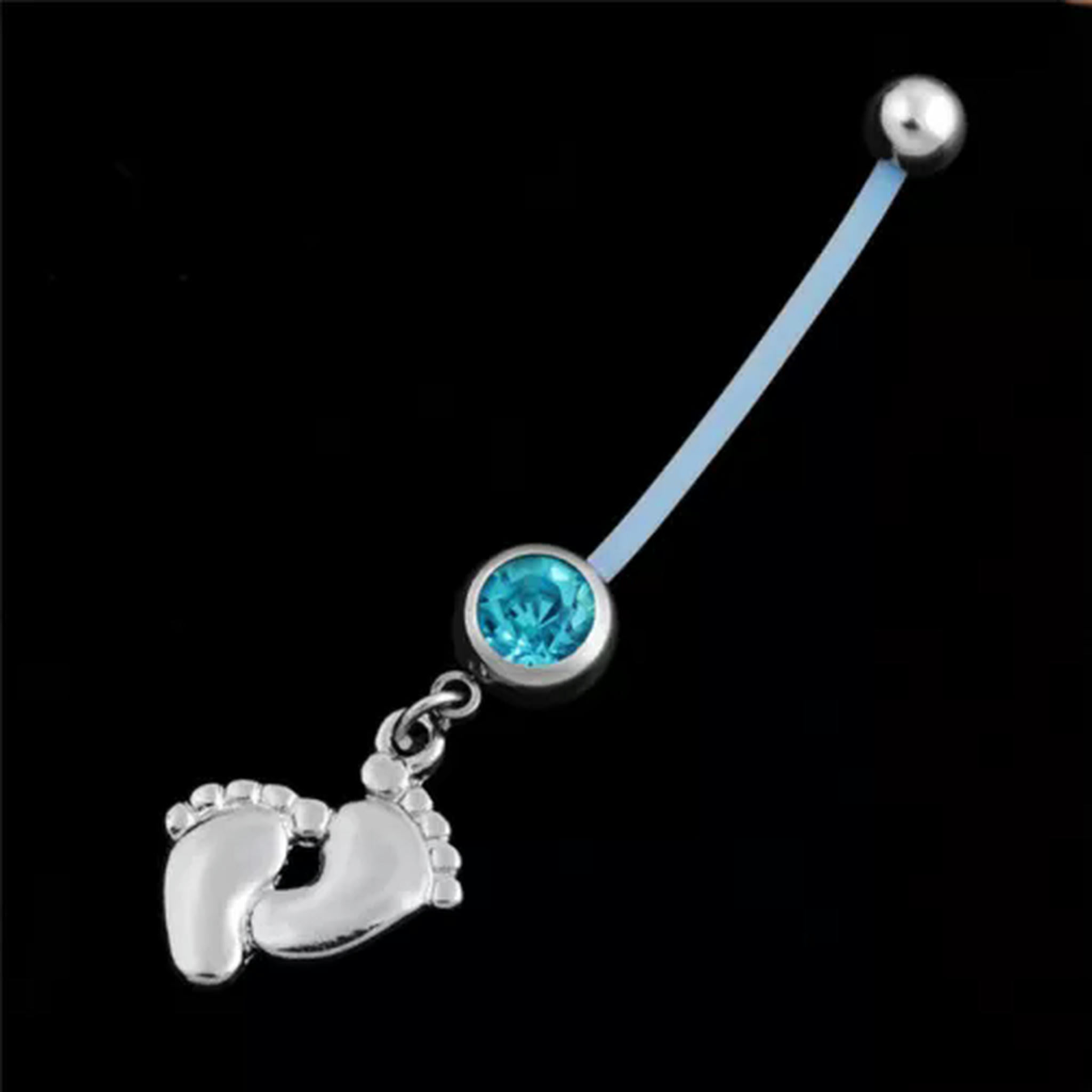 MATROOY Flexible Pregnancy Maternity Baby Feet Boy Girl Belly Bar Navel ...