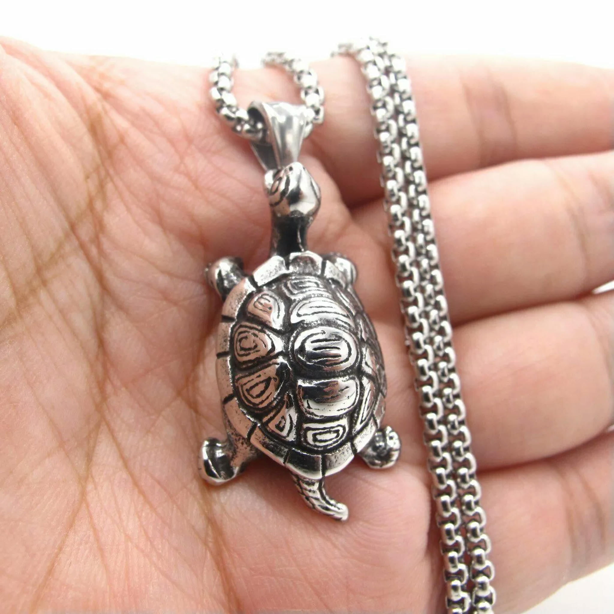 MATROOY Gift Stainless Steel Mens Turtle Tortoise Pendant Necklace ...