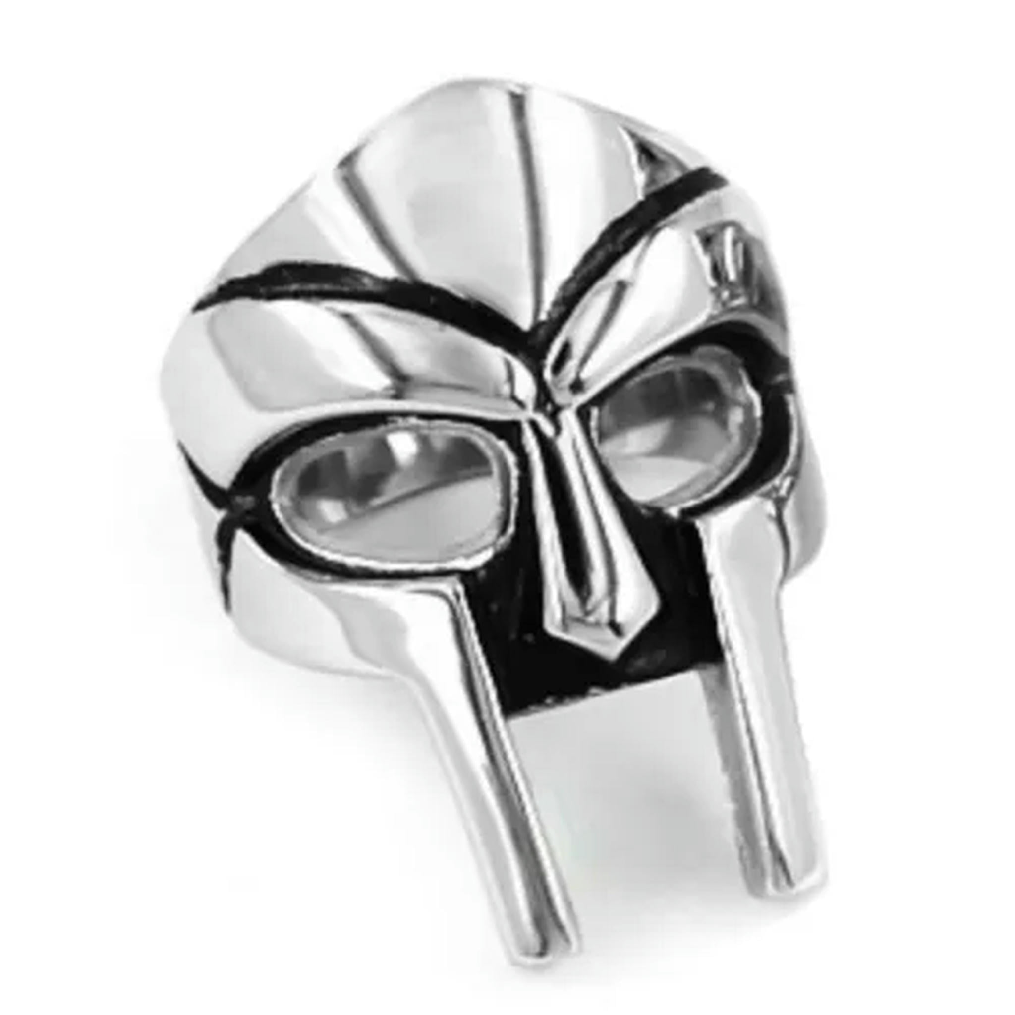 MATROOY Gladiator Ring Silver Stainless Steel Warrior Spartacus Helmet ...