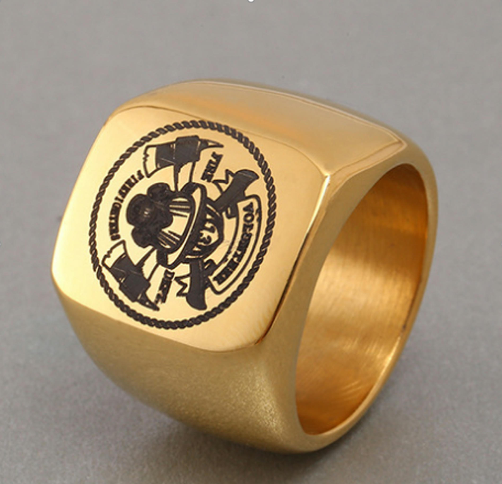 MATROOY Gold USA Military Ring United States Marine Corps Us Army Men ...