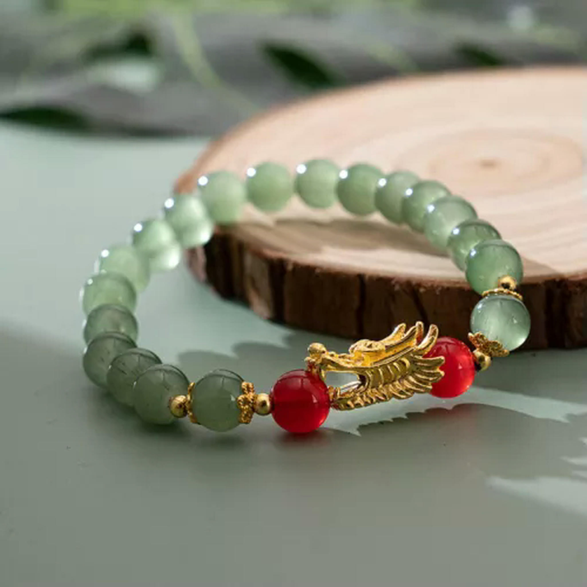 MATROOY Good Luck Dragon Year Dragon Head Bead Bracelet Adjustable ...