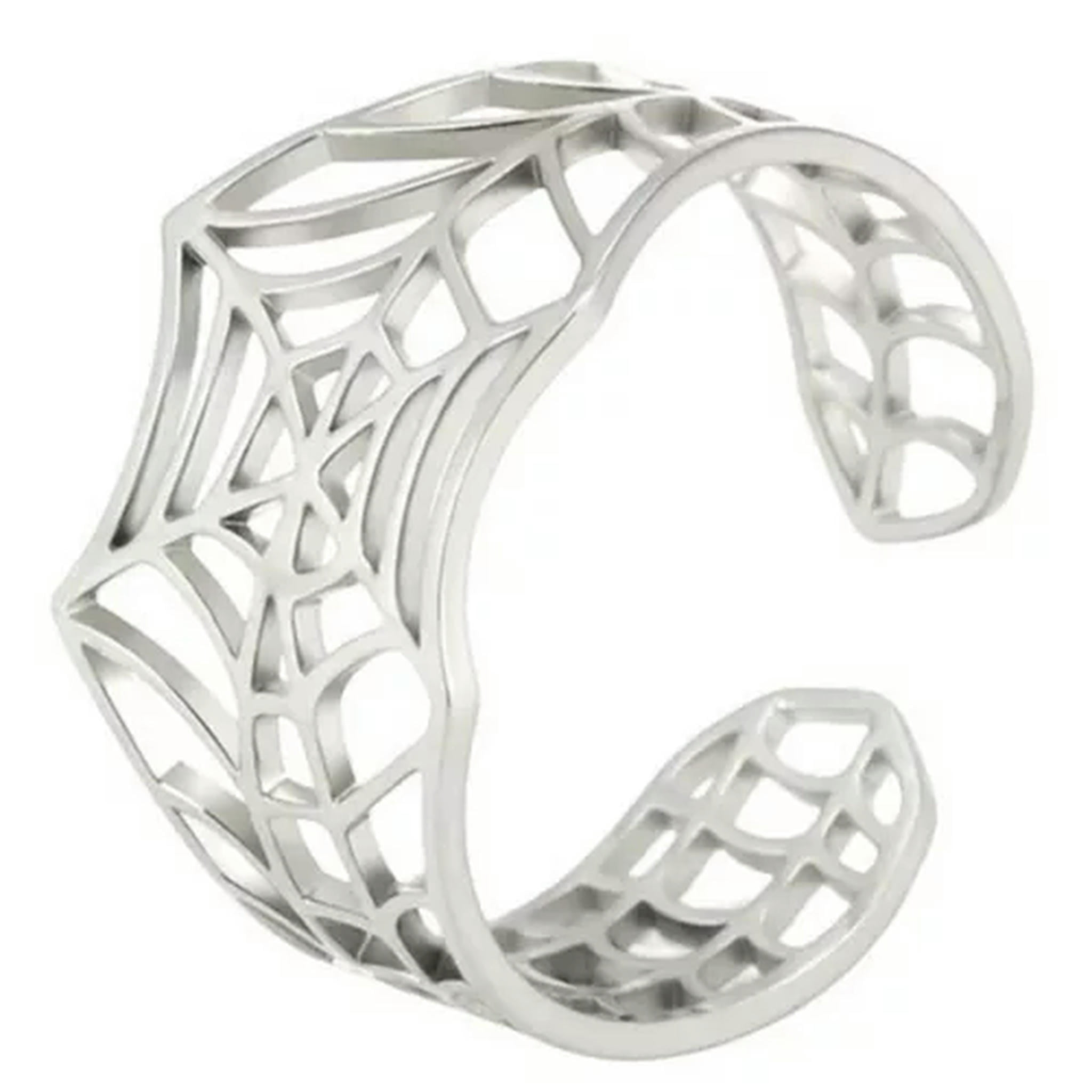 MATROOY Gothic Art Deco Spider Web Ring Silver Stainless Steel ...